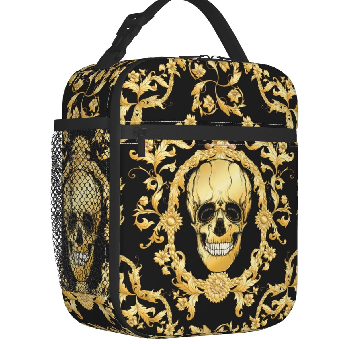 Golden Lion Baroque Print Insulated Lunch Bag Women Portable European ...