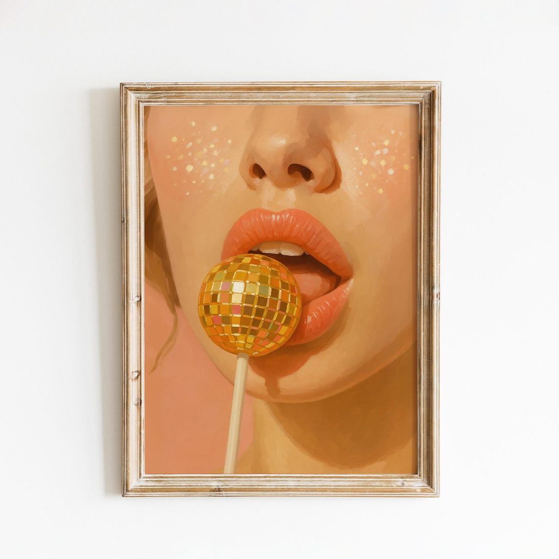 Golden Lollipop Art Poster – Glam Disco Pop Wall Decor, Unframed Poster ...