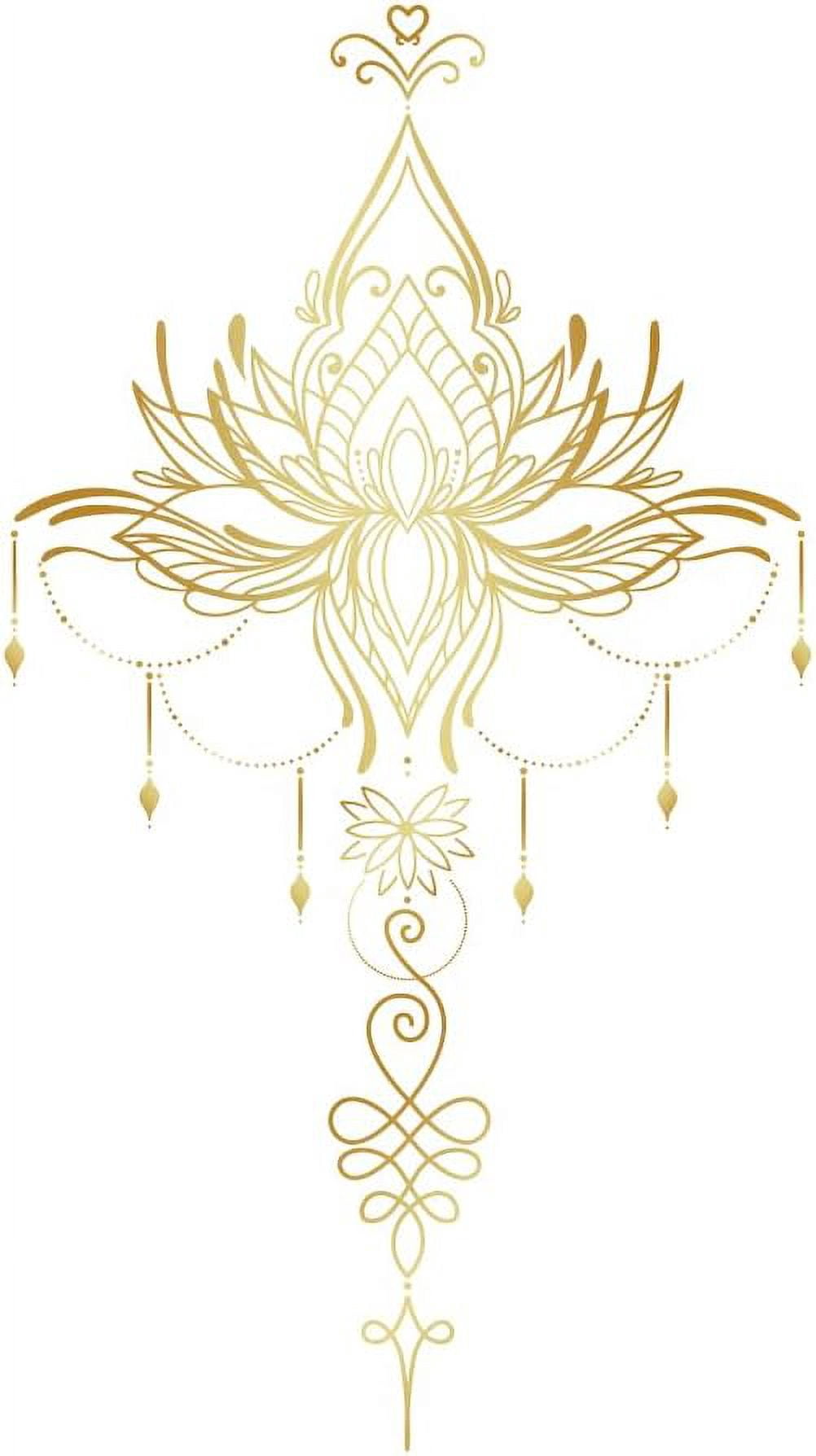 Golden Lotus Wall Sticker Mandala Flower Wall Decals Mandala Heart ...