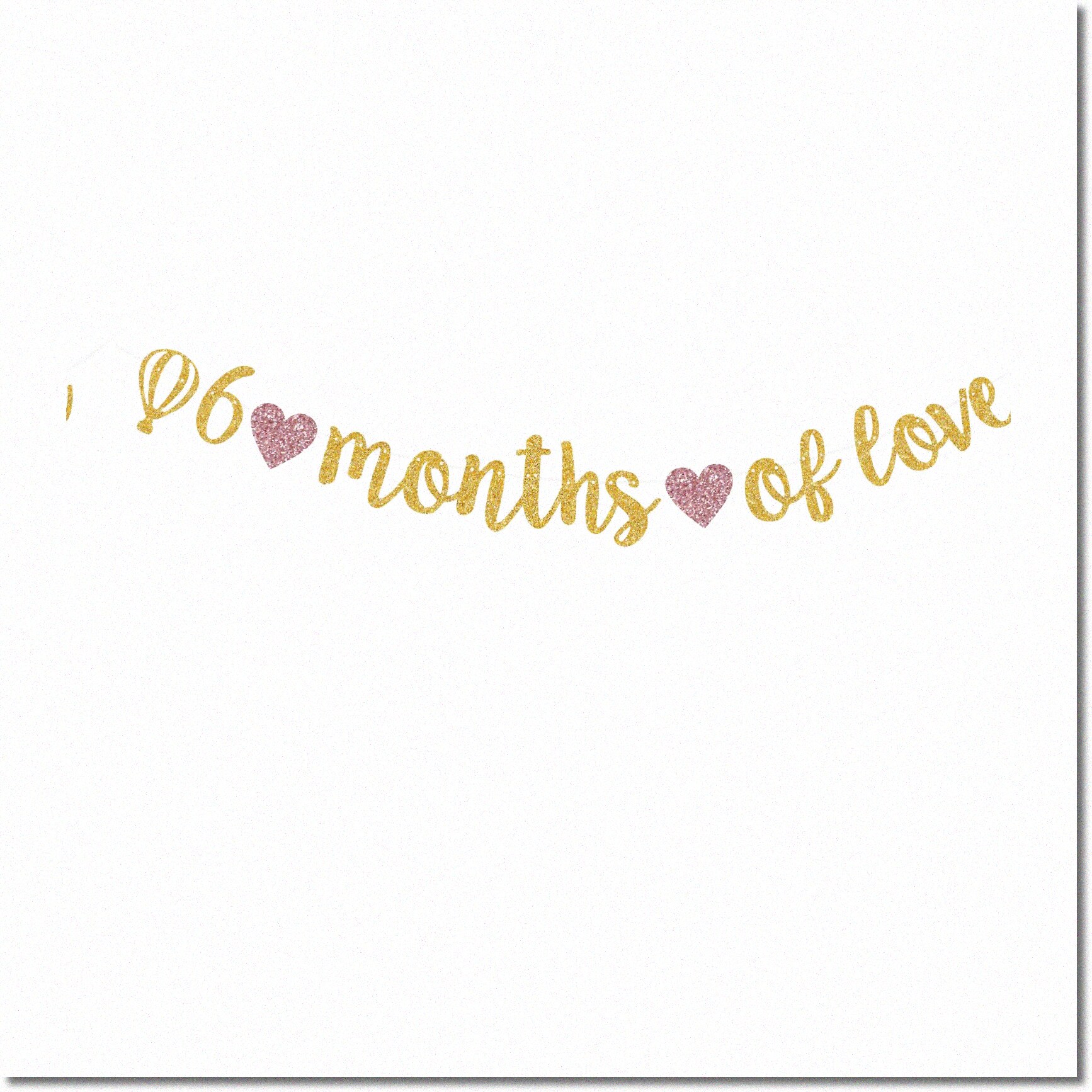 Golden Love Celebration - Glittery 6-Month Milestone Party Decorations ...
