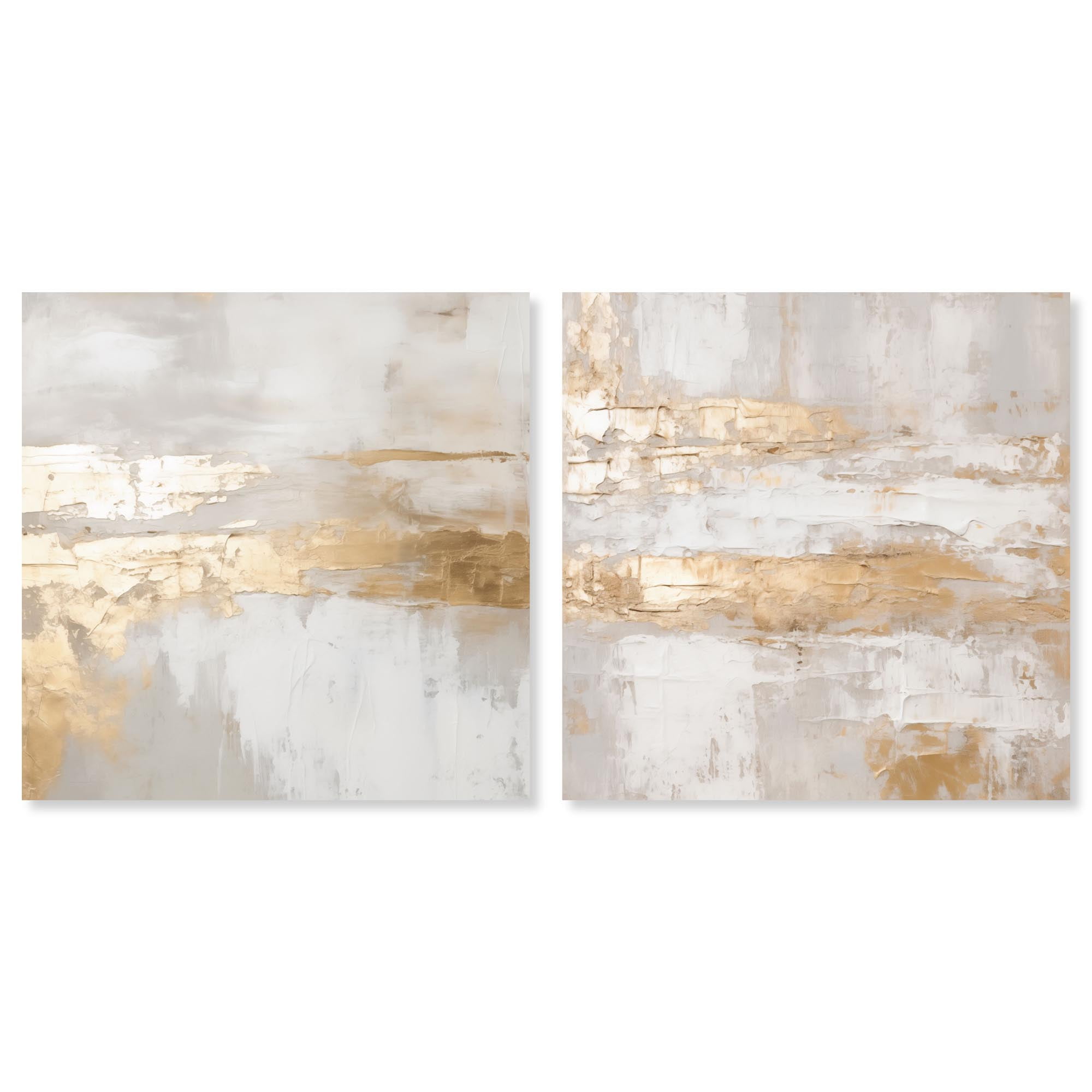 Golden Luxe Glam Set 2 Panel Set Canvas Print Abstract Wall Art by Art ...