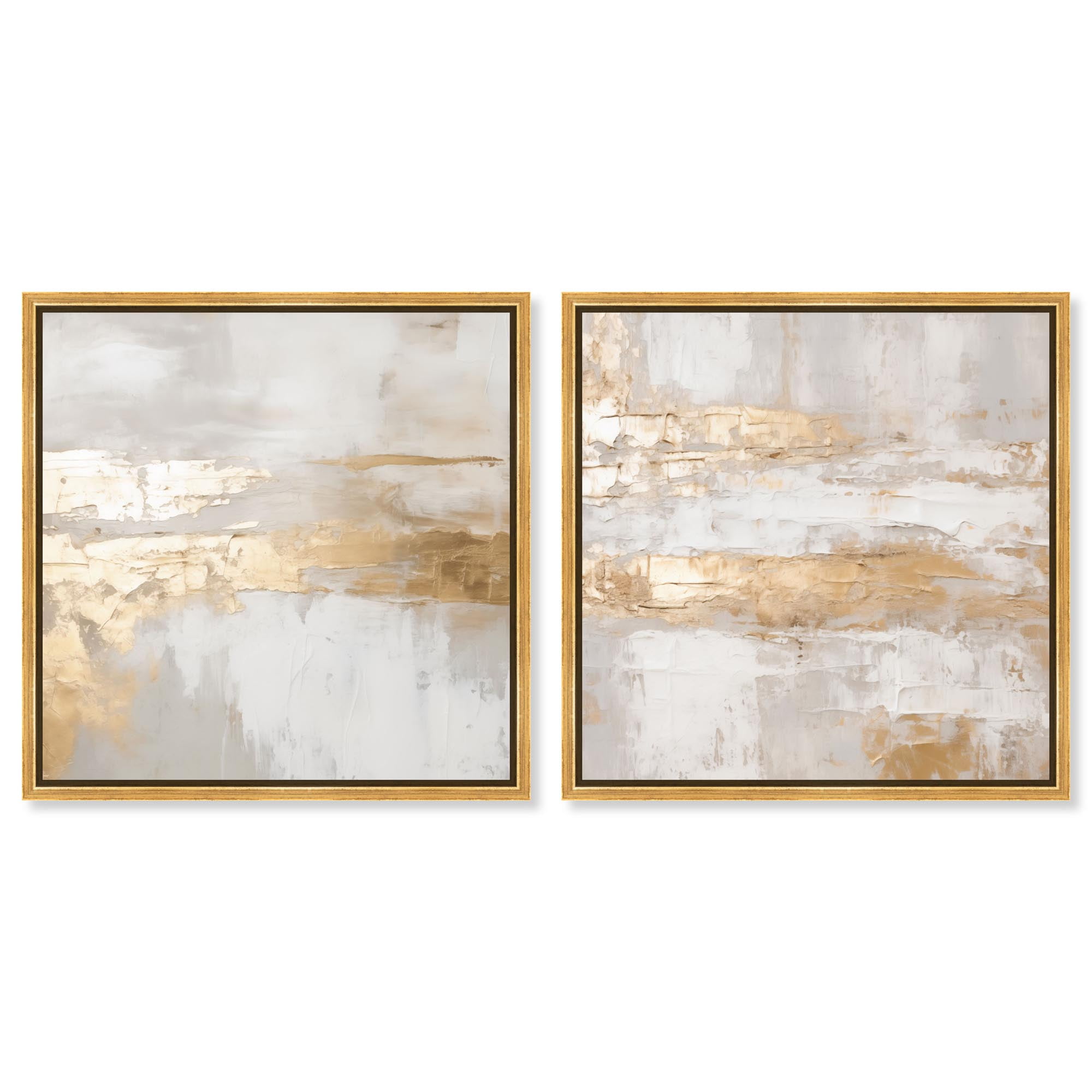 Golden Luxe Glam Set 2 Panel Set Canvas Print Abstract Wall Art by Art ...