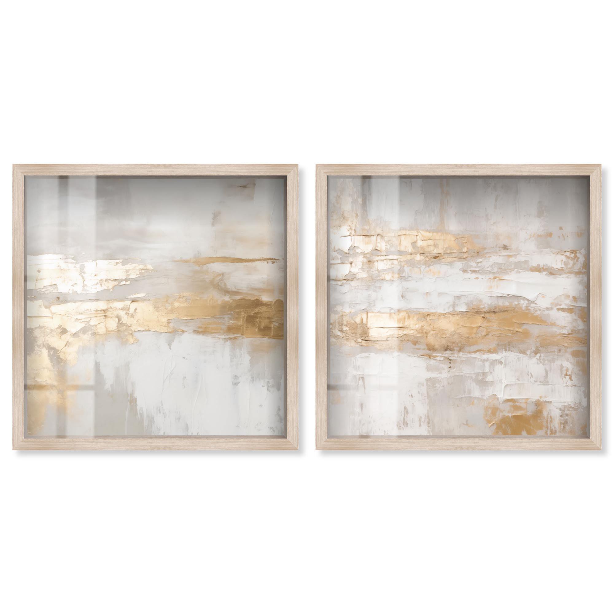 Golden Luxe Glam Set 2 Panel Set Shadowbox Print Abstract Wall Art by ...