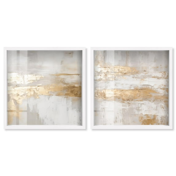 Golden Luxe Glam Set 2 Panel Set Shadowbox Print Abstract Wall Art by ...