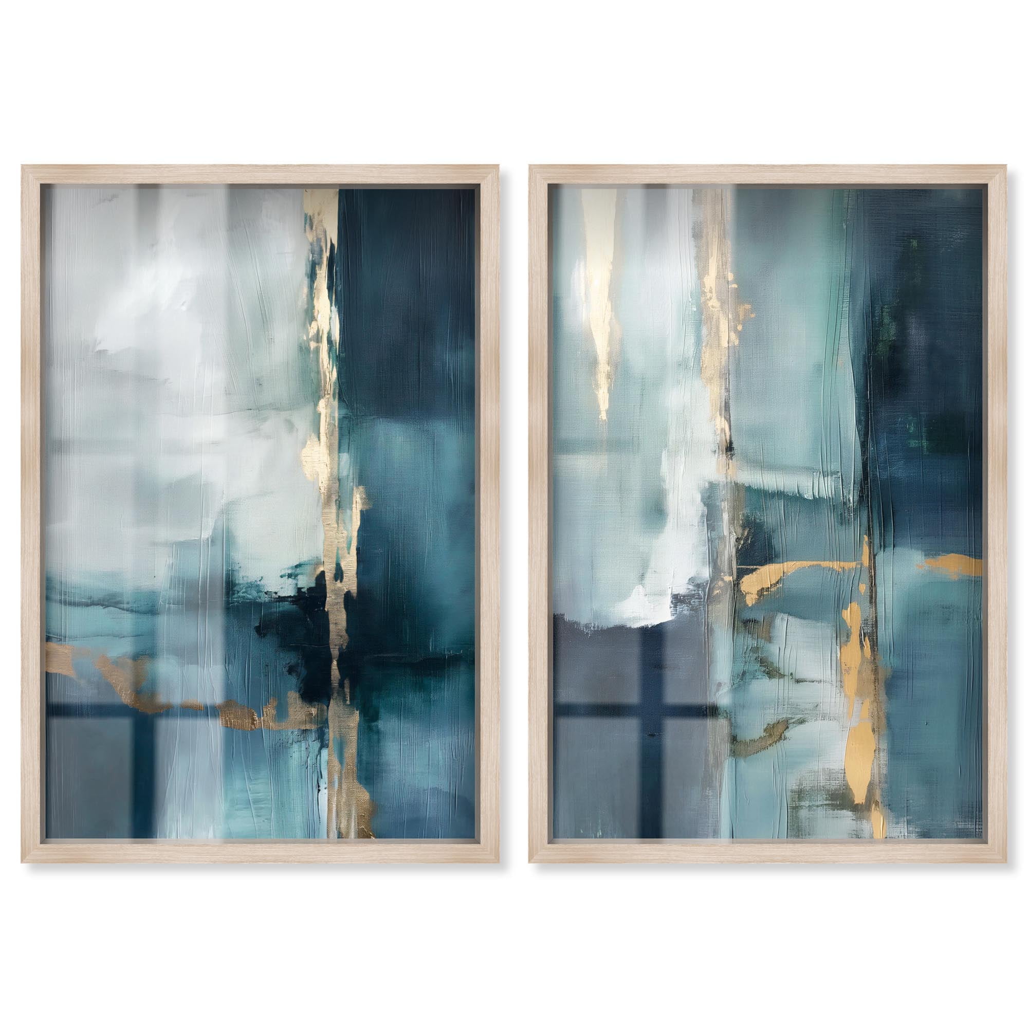 Golden Luxe Glam Set Shadowbox Blue Wall Art by Art Remedy, Blonde ...