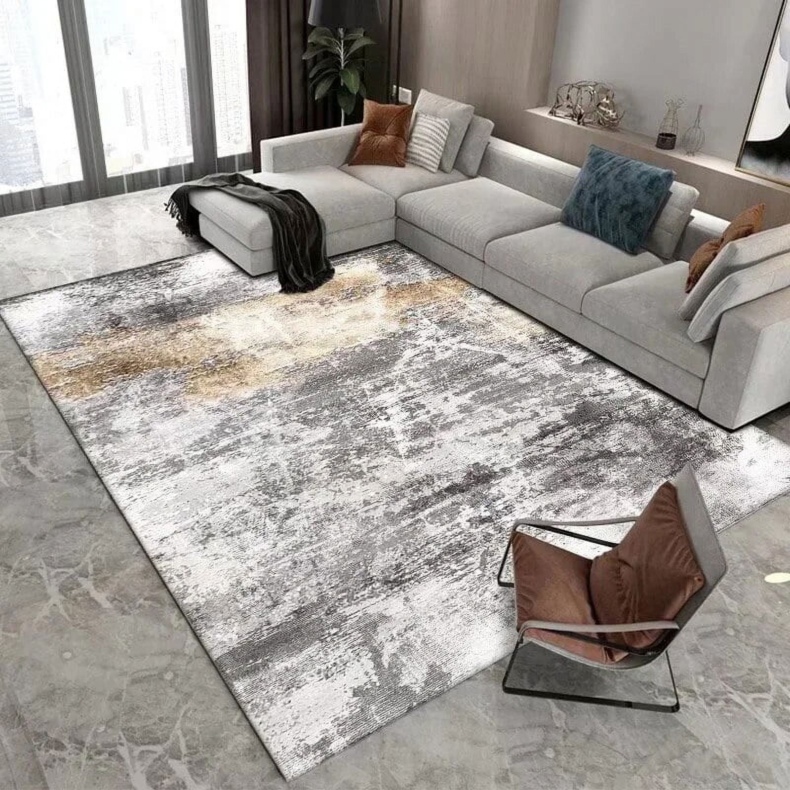 Golden Luxury Abstract s Living Room Modern Decoration Home Rugs ...
