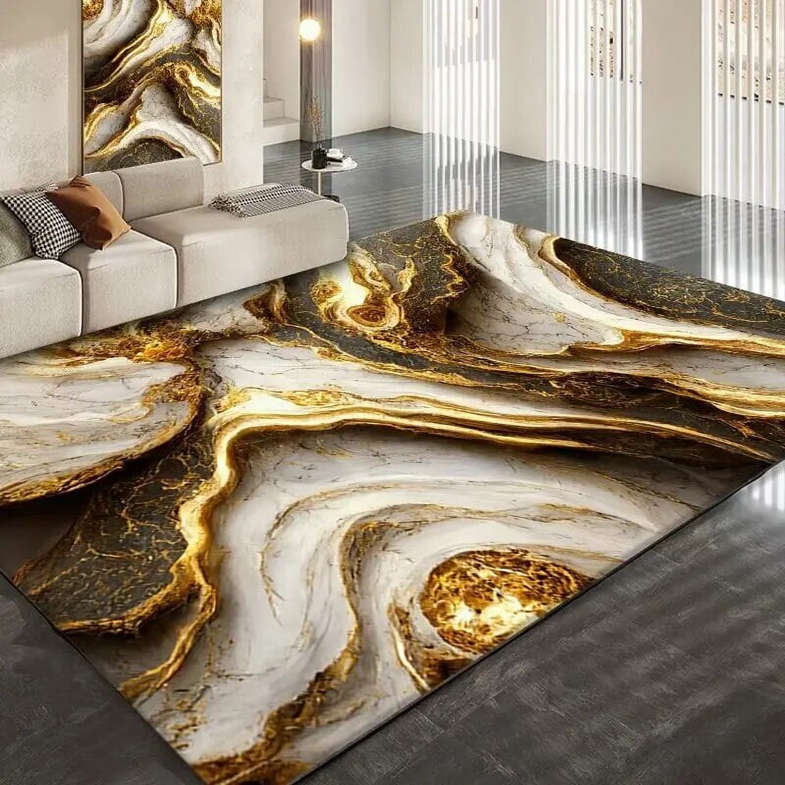 Golden Luxury Carpet Living Room Home Abstract Decoration Carpets Hotel ...