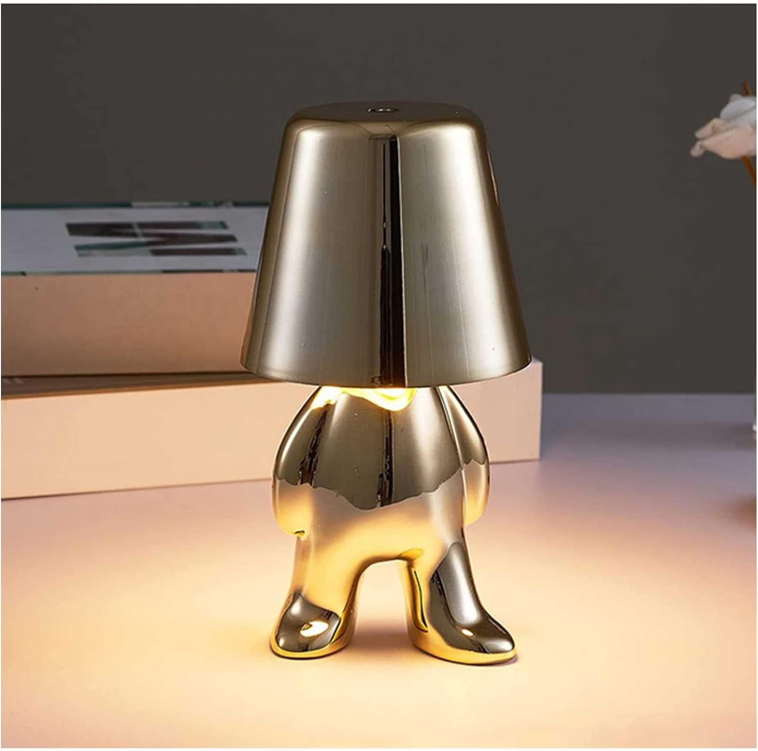 Golden Man Table Lamp | Fun Table Lamp Night Light Thinkers Lamp Art ...