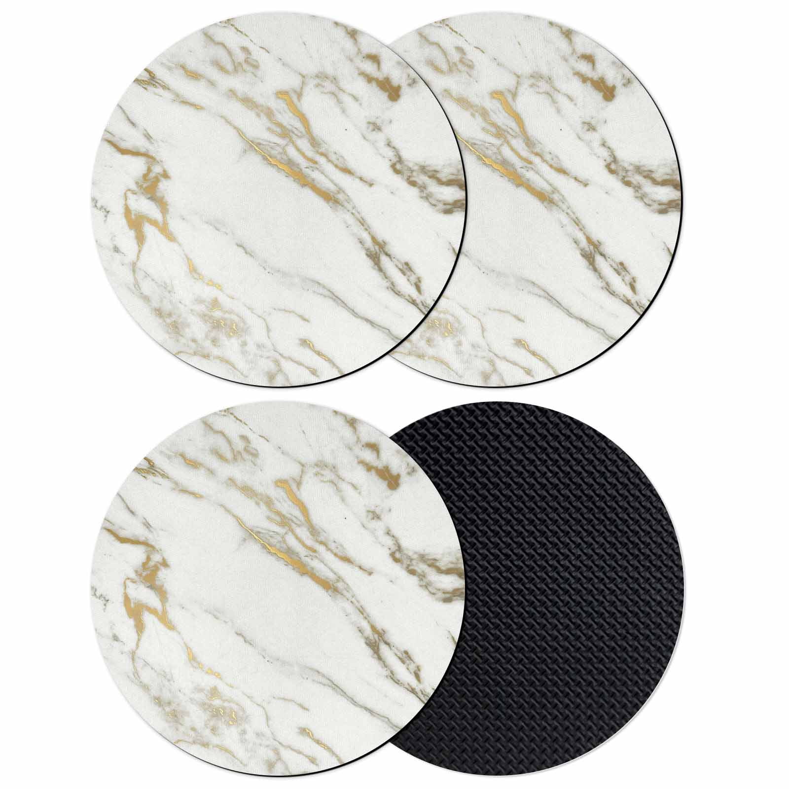 Golden Marble Coasters Set of 4, Absorbent Coasters for Drinks ...