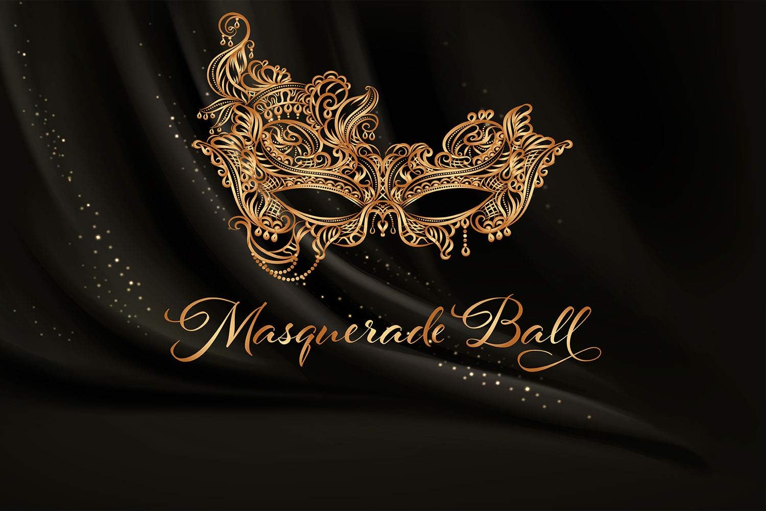 Golden Mask Photography Backdrop Shining Retro Golden Mask Masquerade ...
