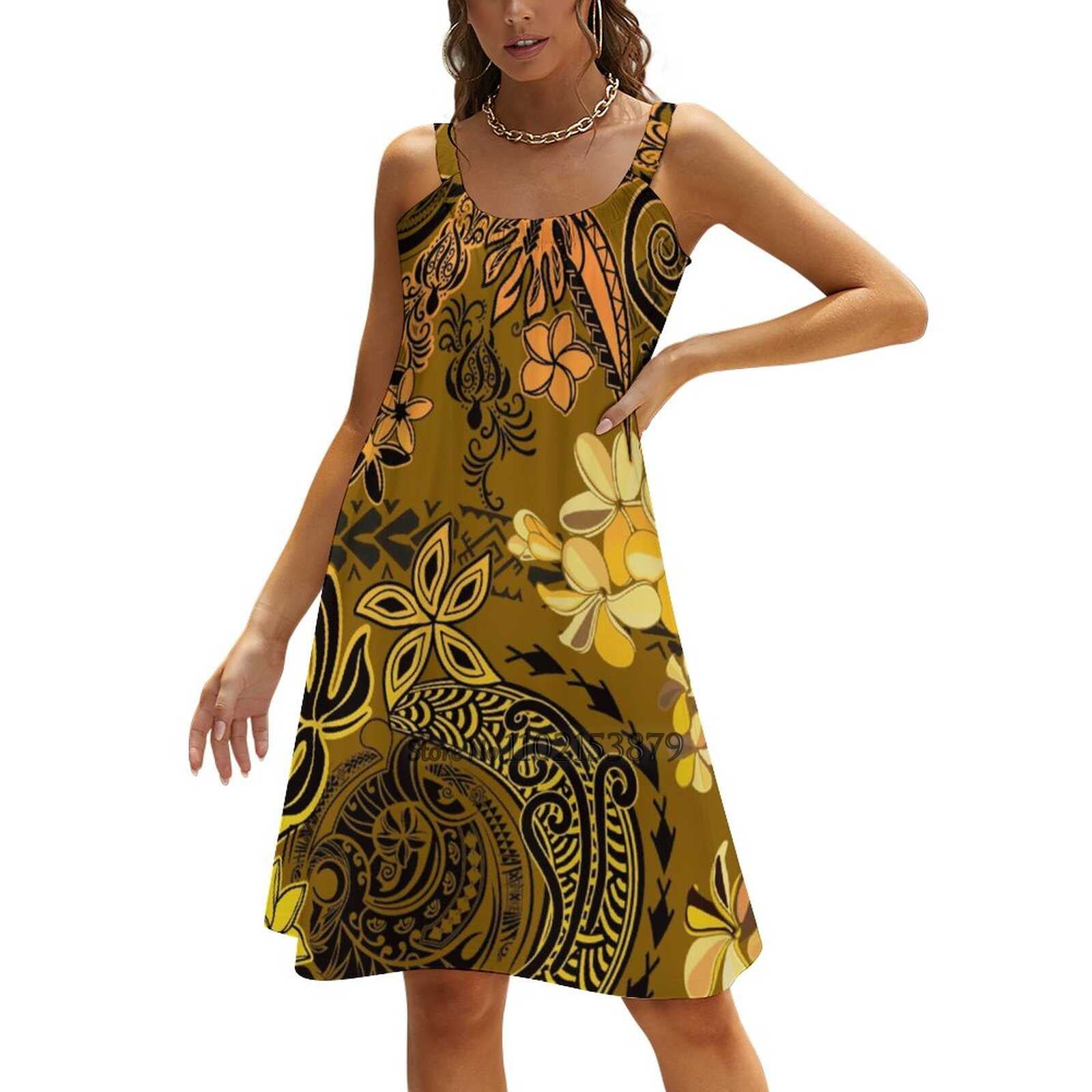 Golden Maui Sunset Hawaiian - Samoan Tribal Jungle Design Back Lacing ...