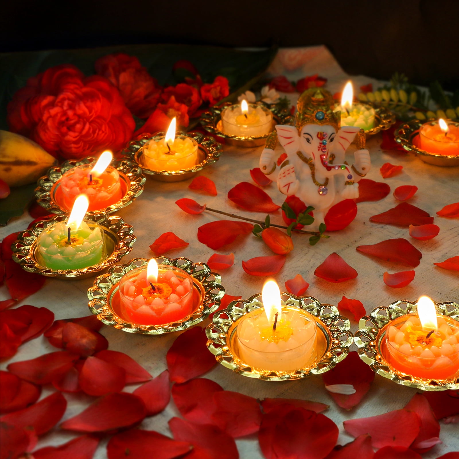 Golden Metal Diya for Diwali – Reusable Deya Oil Lamps for Indians Home ...