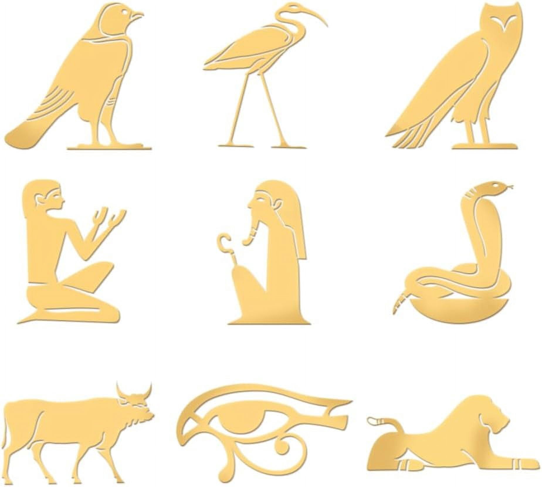 Golden Metal Stickers - Egyptian Writing Sphinx Eagle Energy Stickers 1 ...