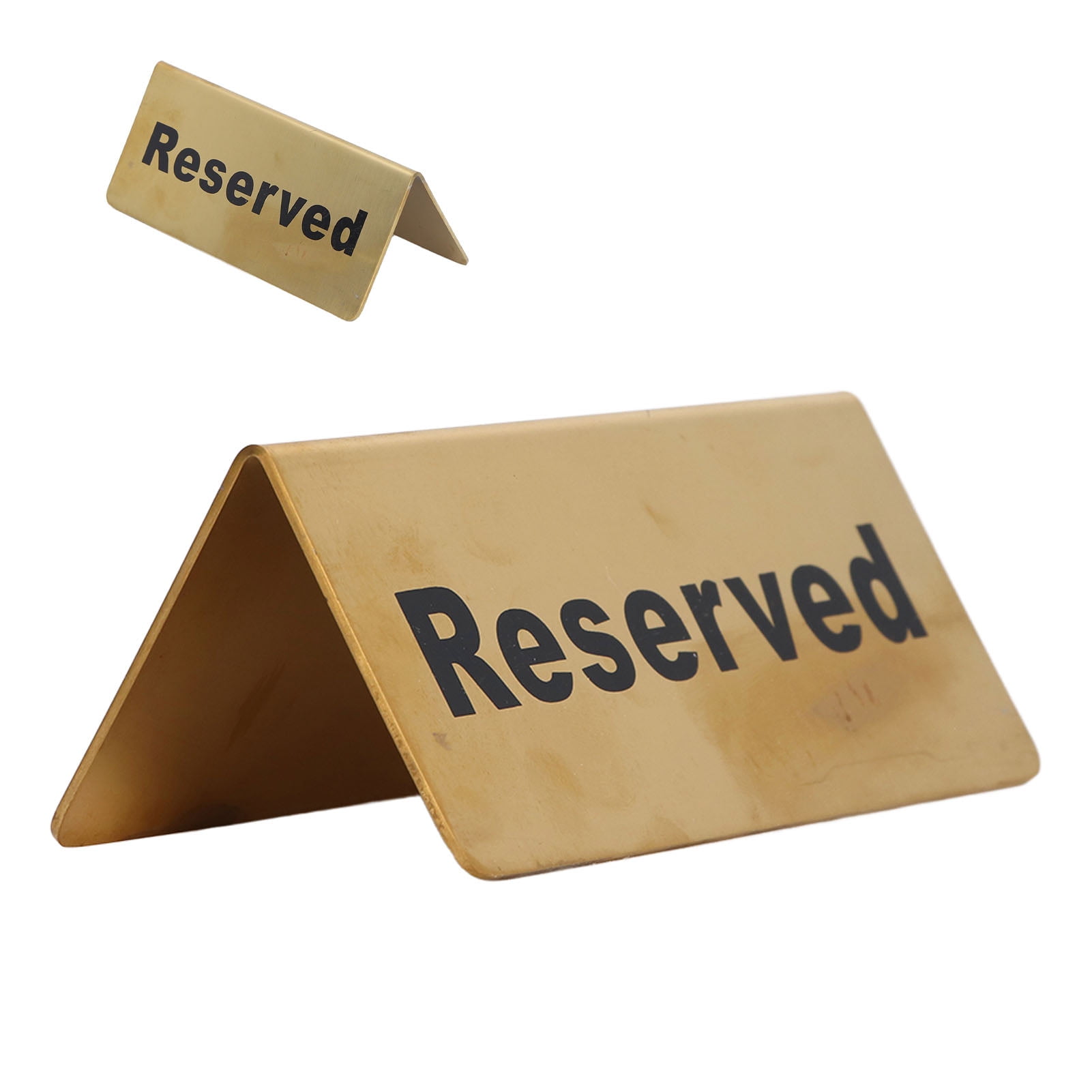 Golden Metal Table Top Reserved Sign , Stainless Steel Reserved Table ...