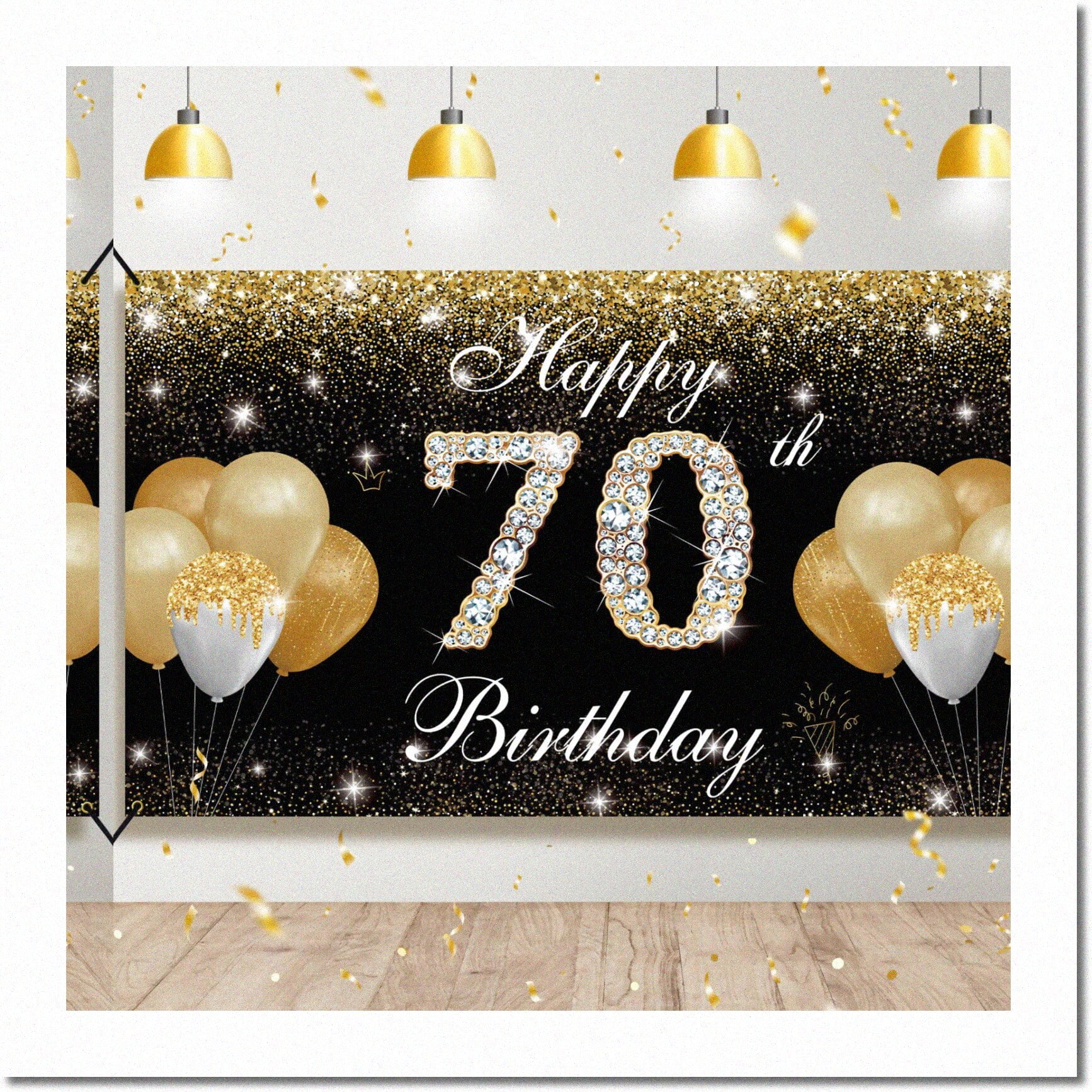 Golden Milestone Celebration Kit - 70th Birthday Decor Set for Him and ...