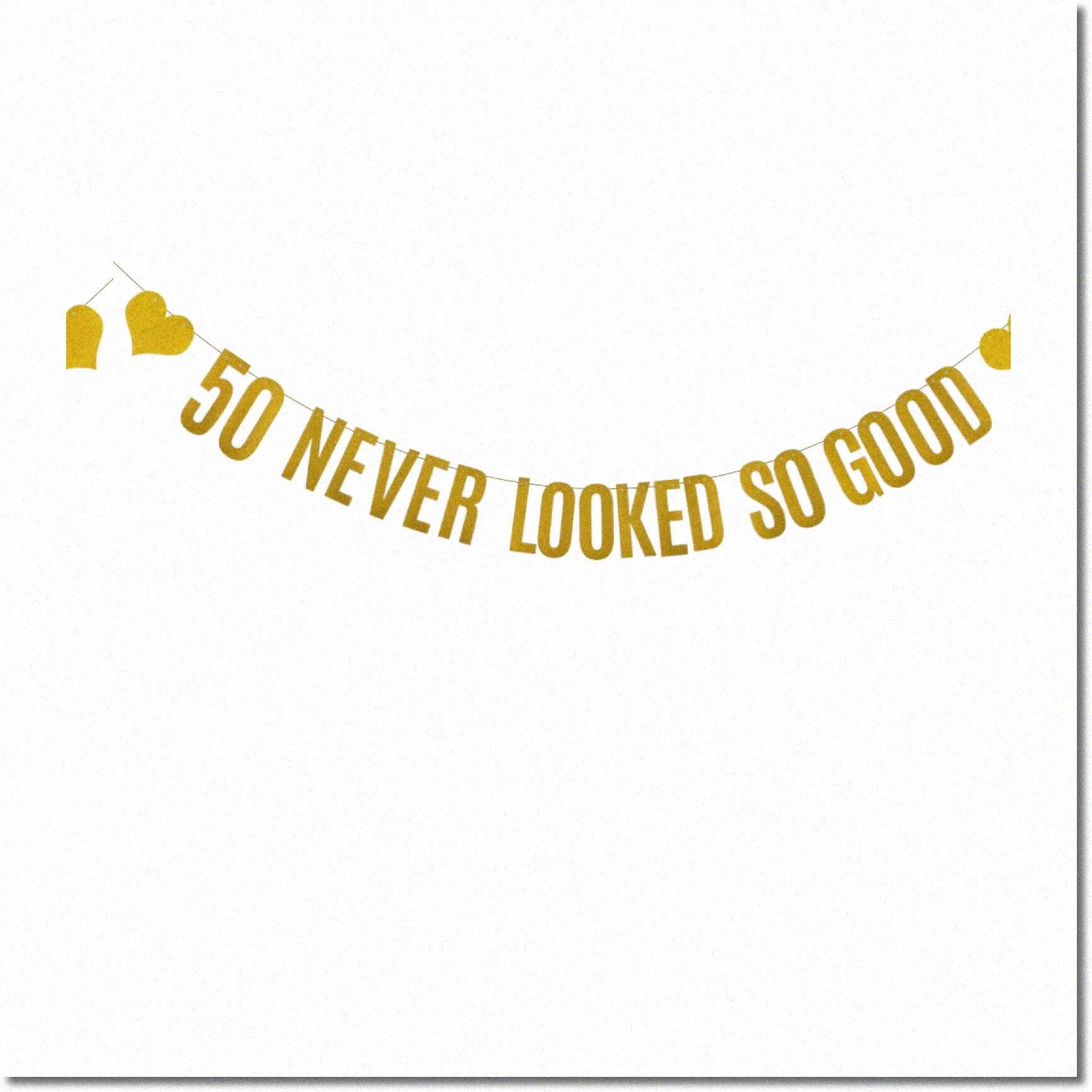 Golden Milestone Celebration Kit - Glittery 50th Birthday Banner with ...