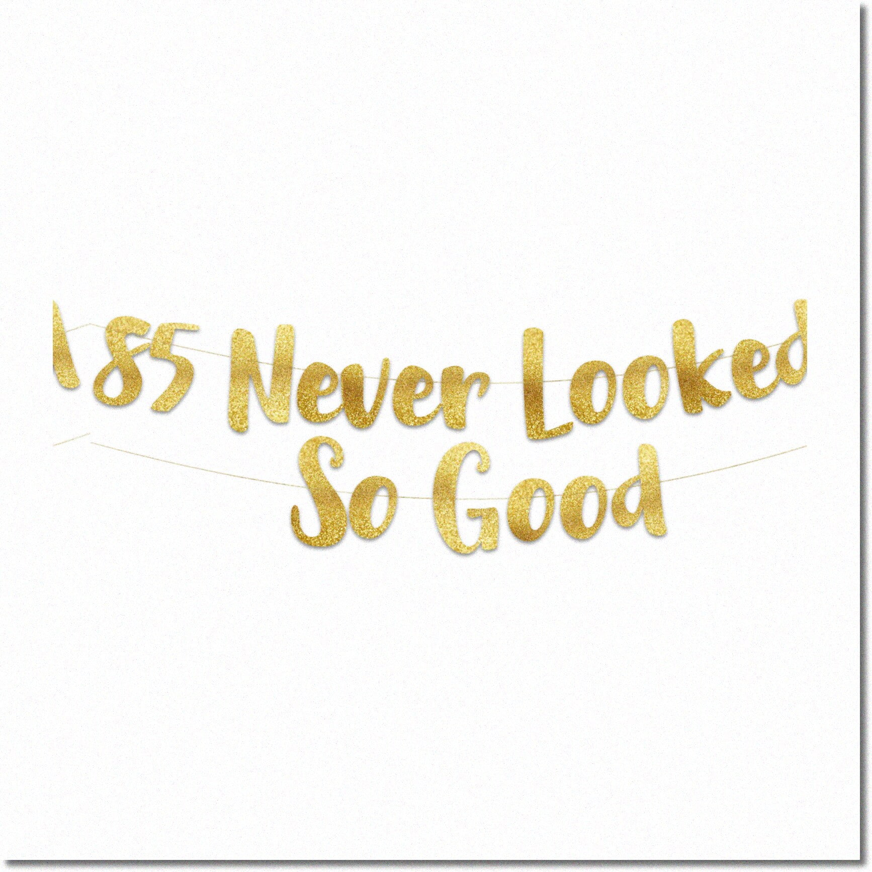 Golden Milestone Glitter Banner - Sparkling 85th Birthday Party ...