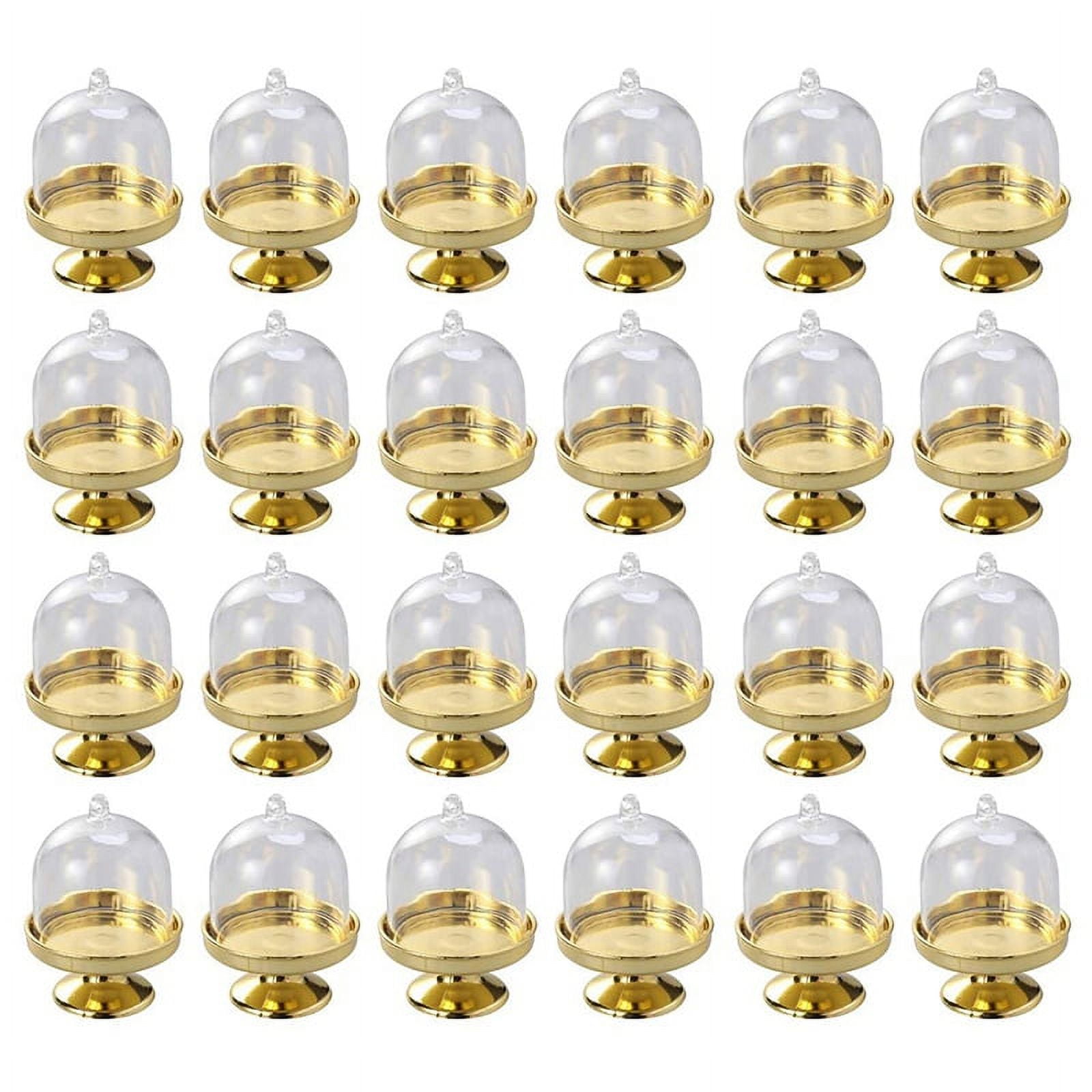 Golden Mini Cake Stand-Mini Cake Pan with Stand and Dome Cover, 24 ...