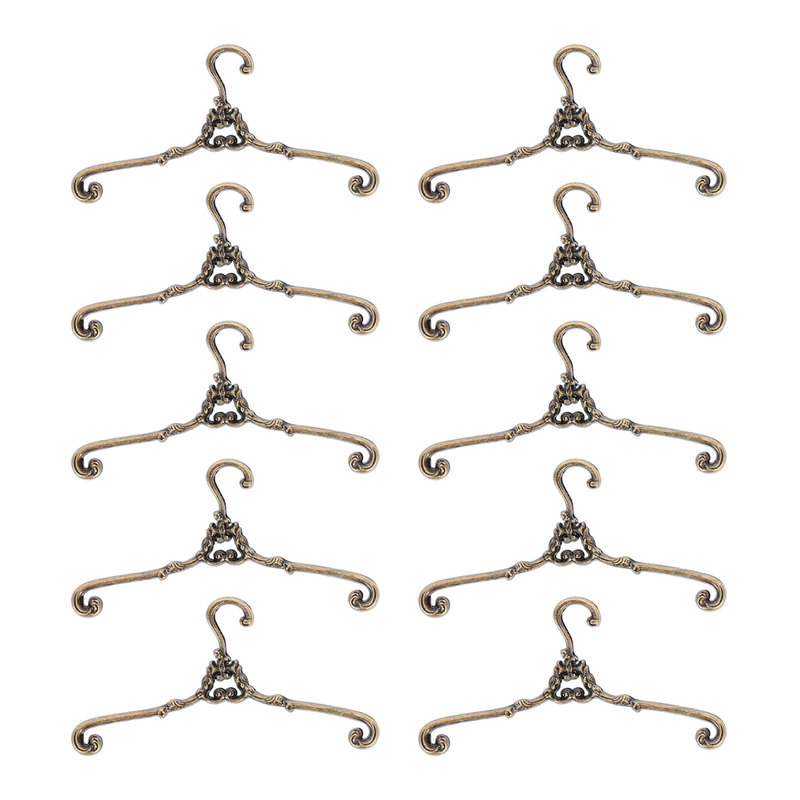 Golden Mini Clothes Hangers for Doll House Storage 10 Pieces Alloy ...