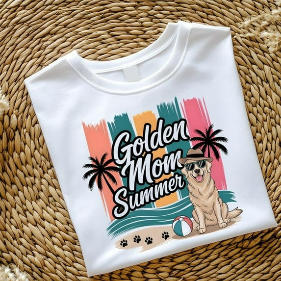 Golden Mom Summer , Golden Retriever Dog Digital Design, Funny Dog Mom ...