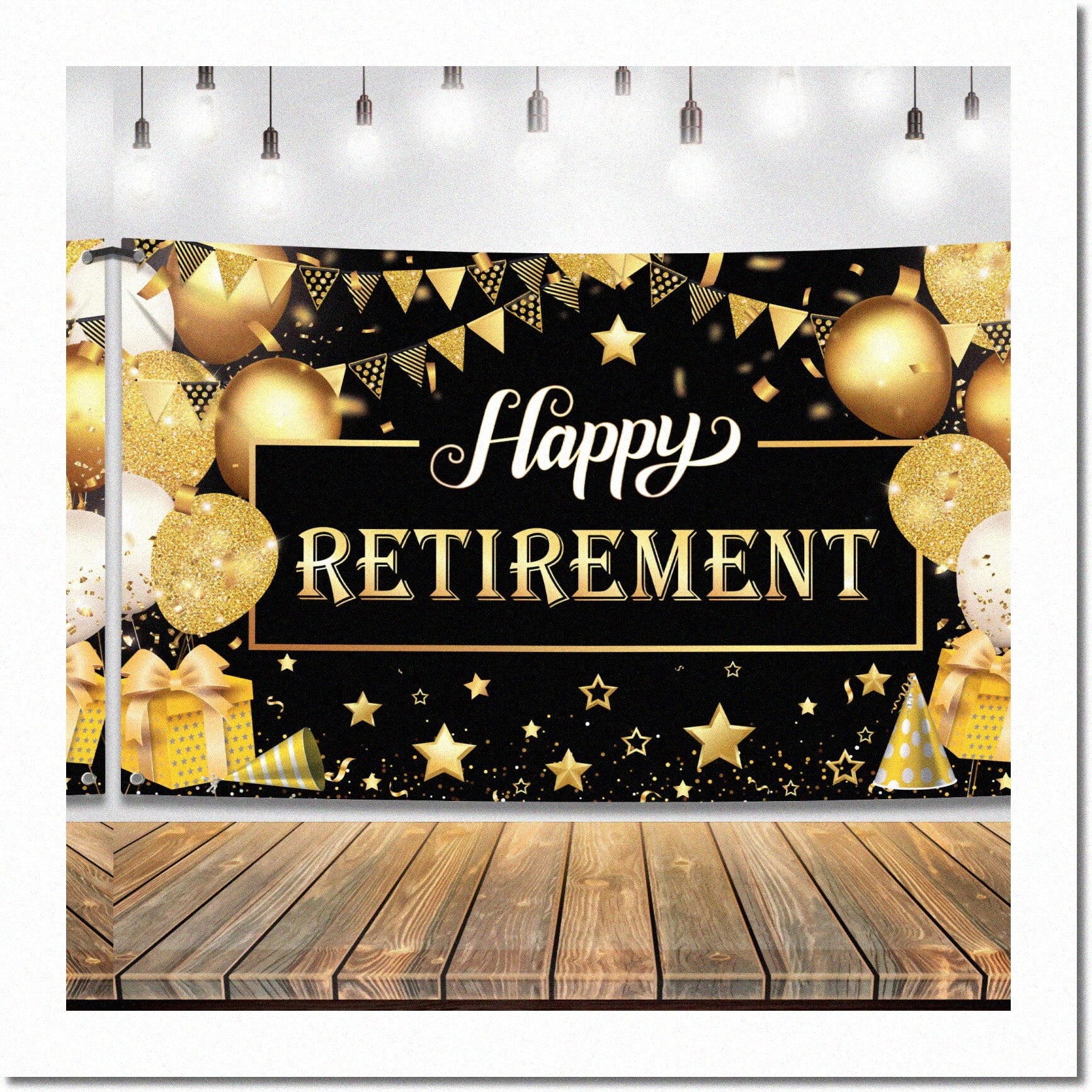 Golden Moments Retirement Celebration Kit - XL 72x44 Inch | Vibrant ...