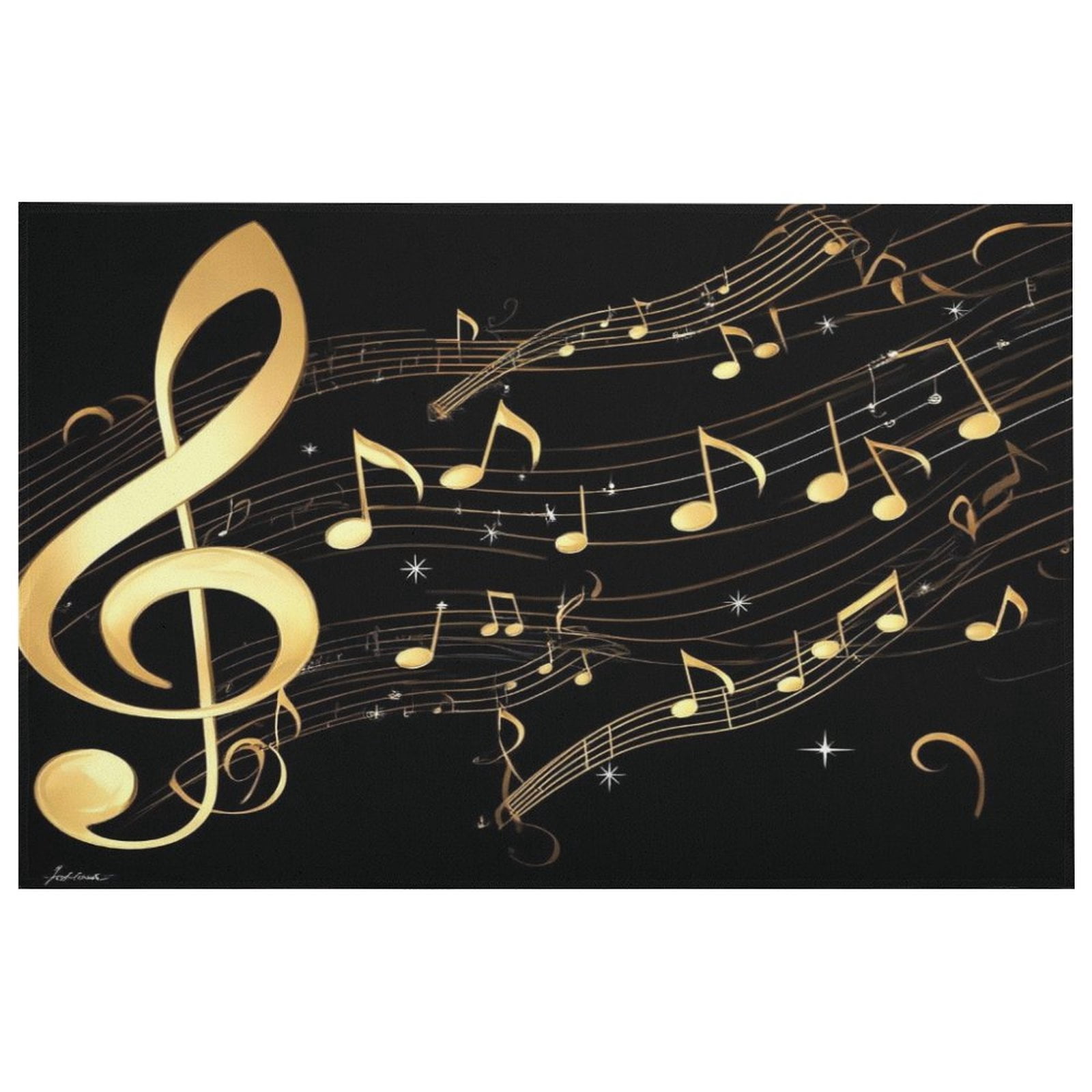 Golden Music Notes Sparkle Adult Home Decor Bedroom Living Room Crystal ...
