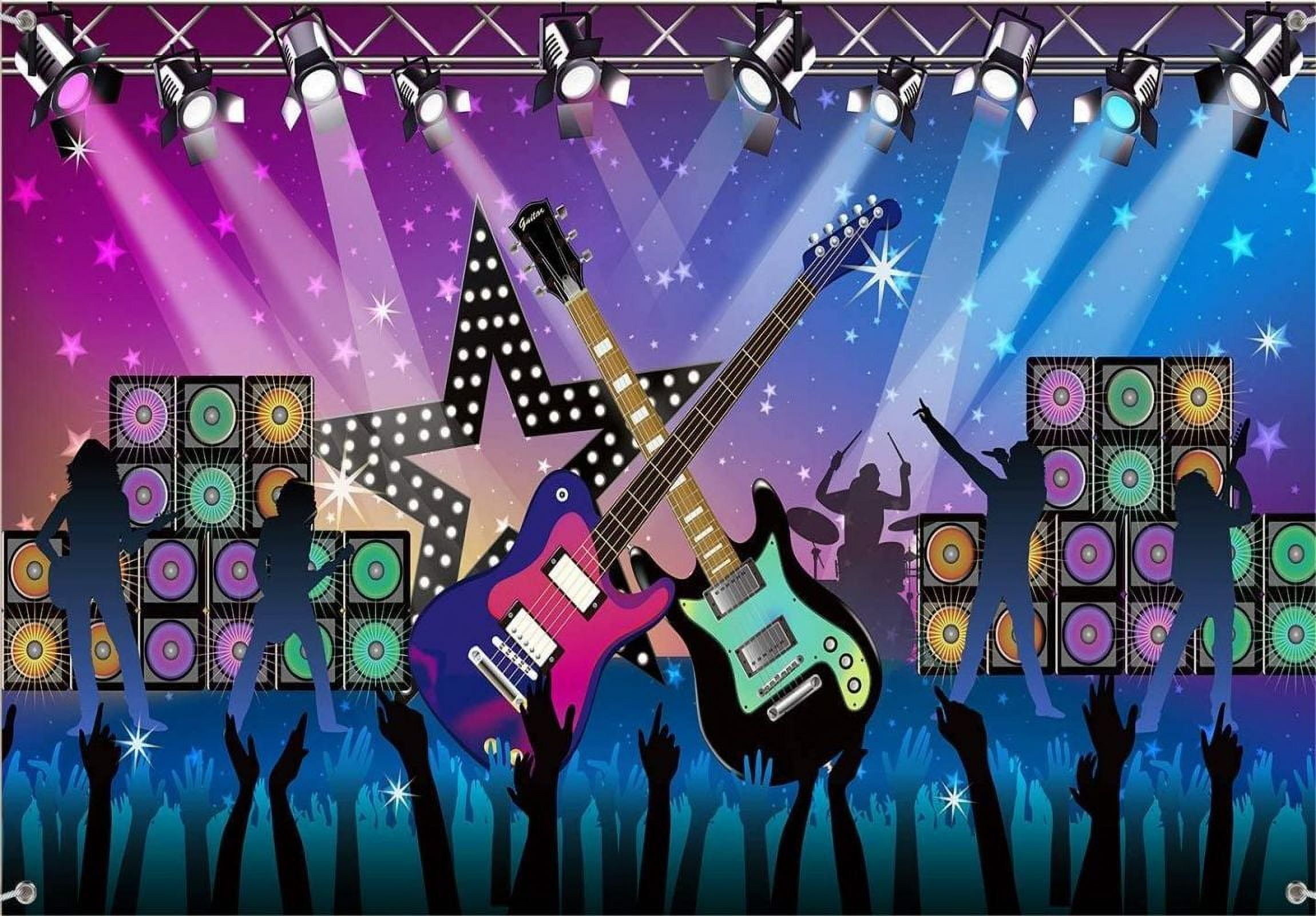 Golden Musical Notes Theme Backdrop Piano Background Custom Birthday ...