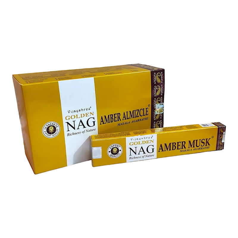 Golden Nag Amber Musk Masala Incense Stick Natural Handmade Agarbatti 12 Pack 15 gm - Walmart.com
