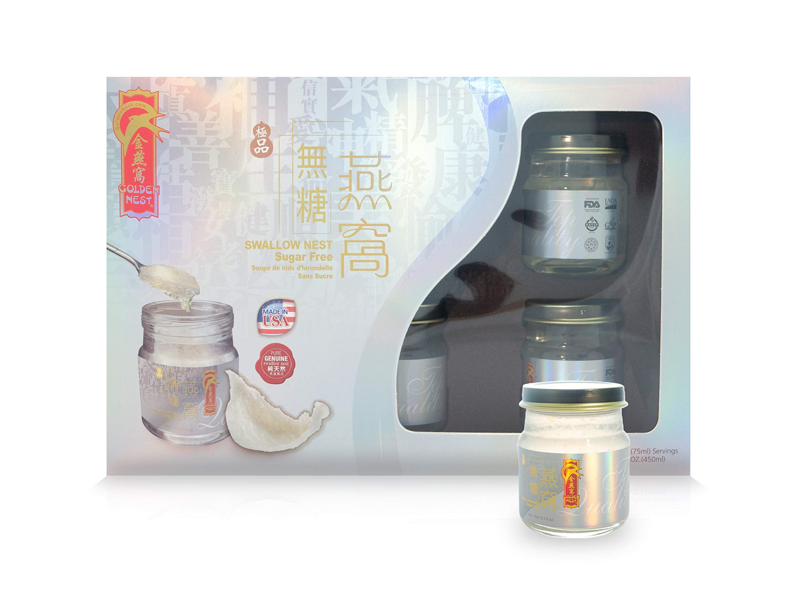 Golden Nest Gift Pack Premium Bird’s Nest Soup - Sugar Free - 6 bottles ...