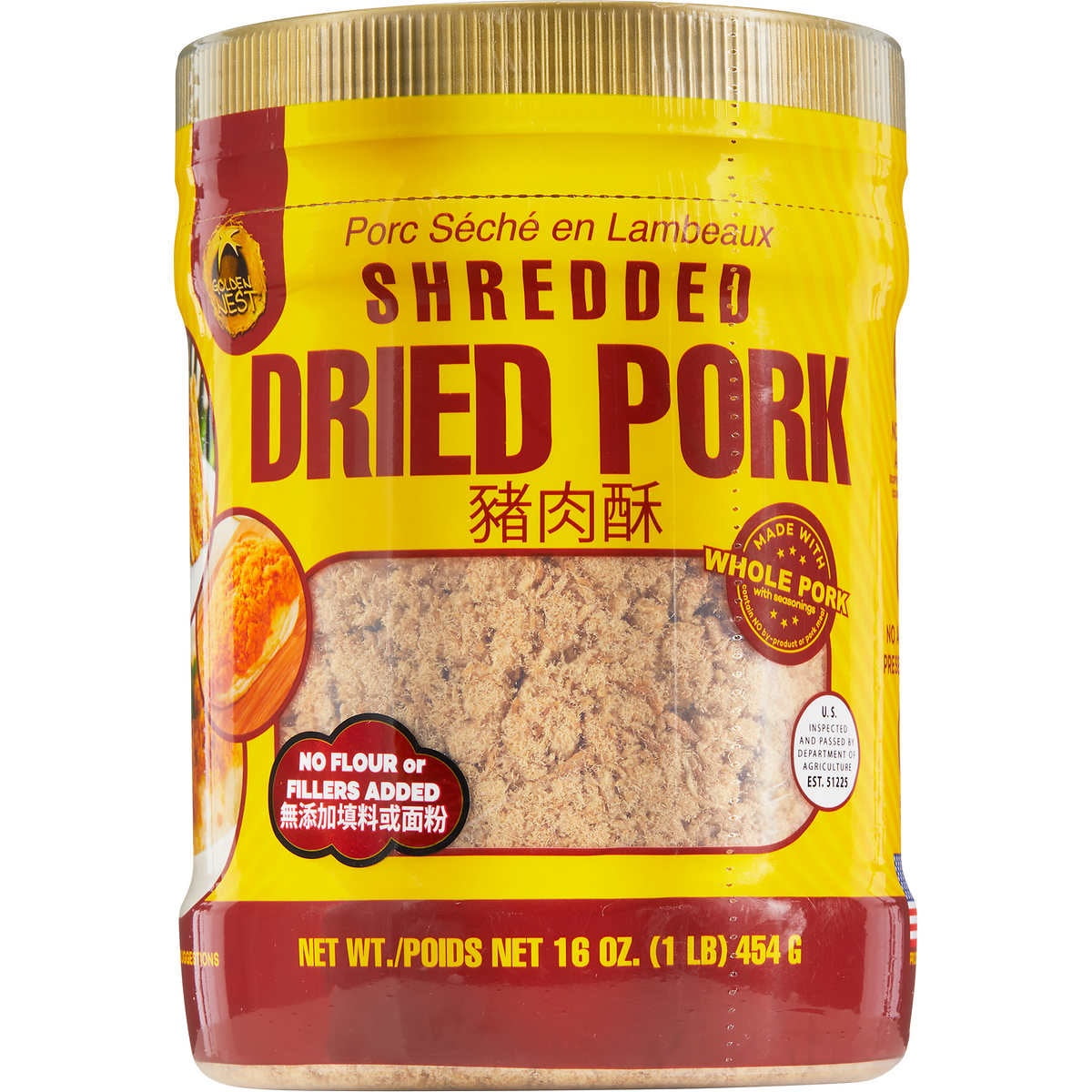 Golden Nest Premade Shredded Dried Pork Food Pack, 16 Ounce - Walmart.com