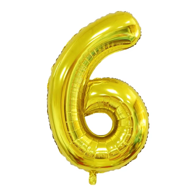 Golden Number Balloon Foil Balloon F07M1-78-6 - Walmart.com