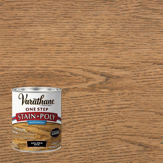 2 Pack, Golden Oak, Varathane Stain + Polyurethane Water-Based, Semi ...