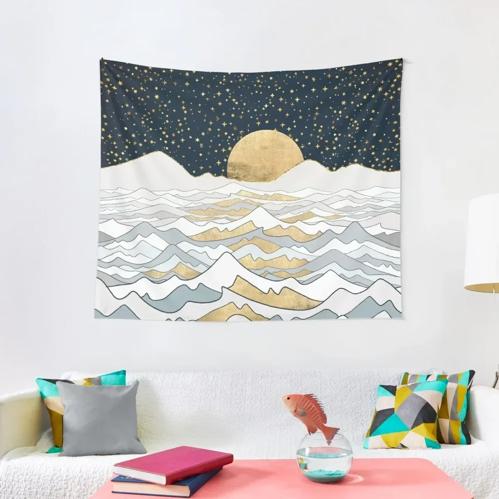 Golden Ocean Tapestry Aesthetic Room r Korean Wall ration Japanese Room ...