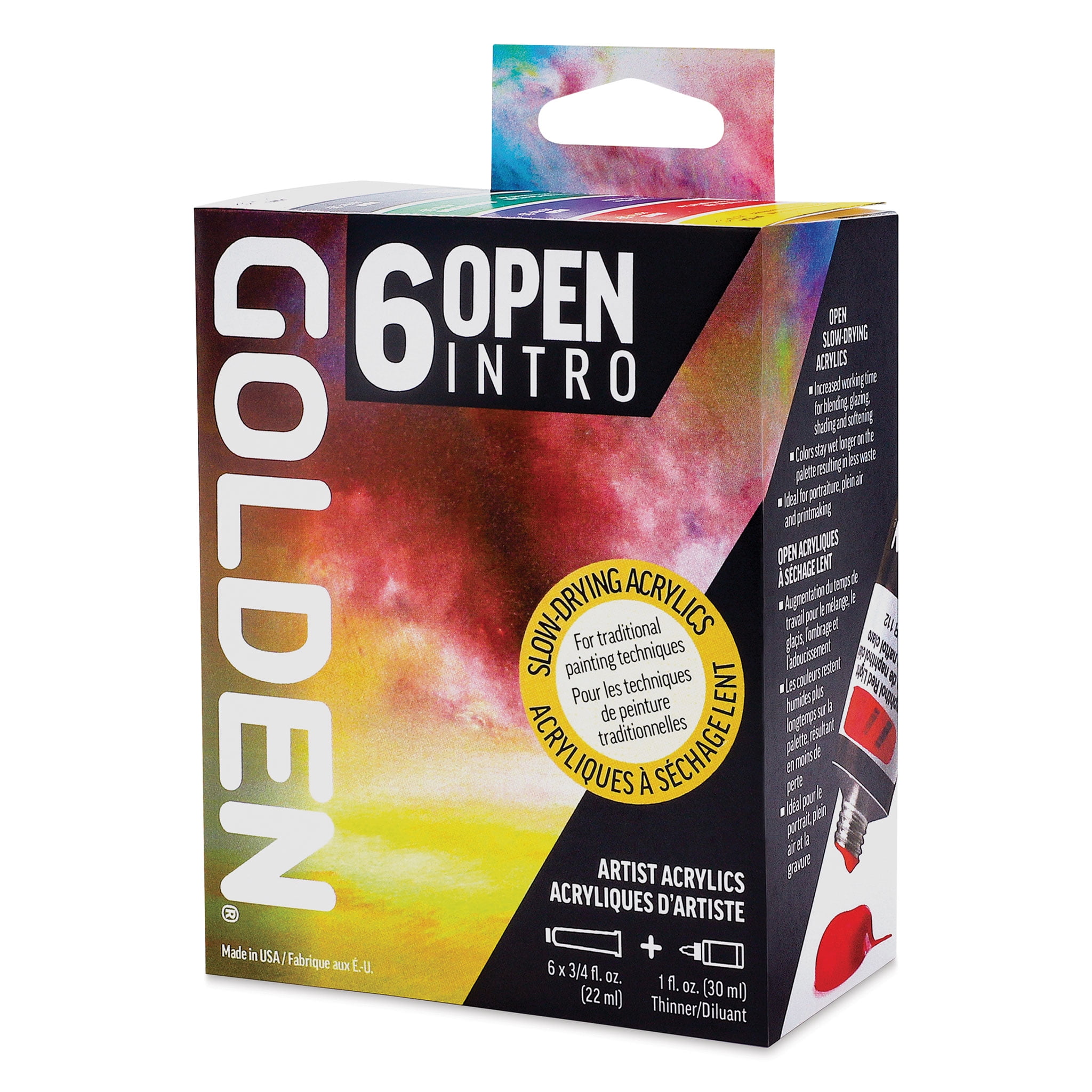 Golden Open Acrylics, Slow-Drying Paint Set, 6 Intro Colors, Glazing ...