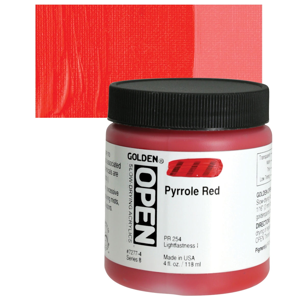 Golden Open Acrylics - Pyrrole Red, 4 oz Jar - Walmart.com