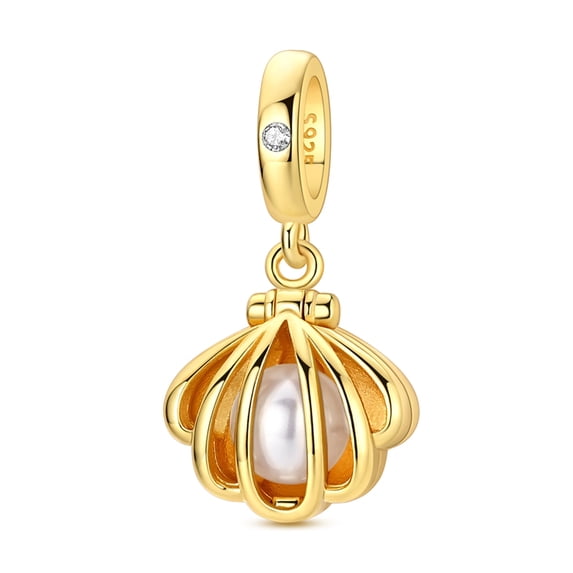 Golden Openable Shell Silver Plated Charm - Walmart.com