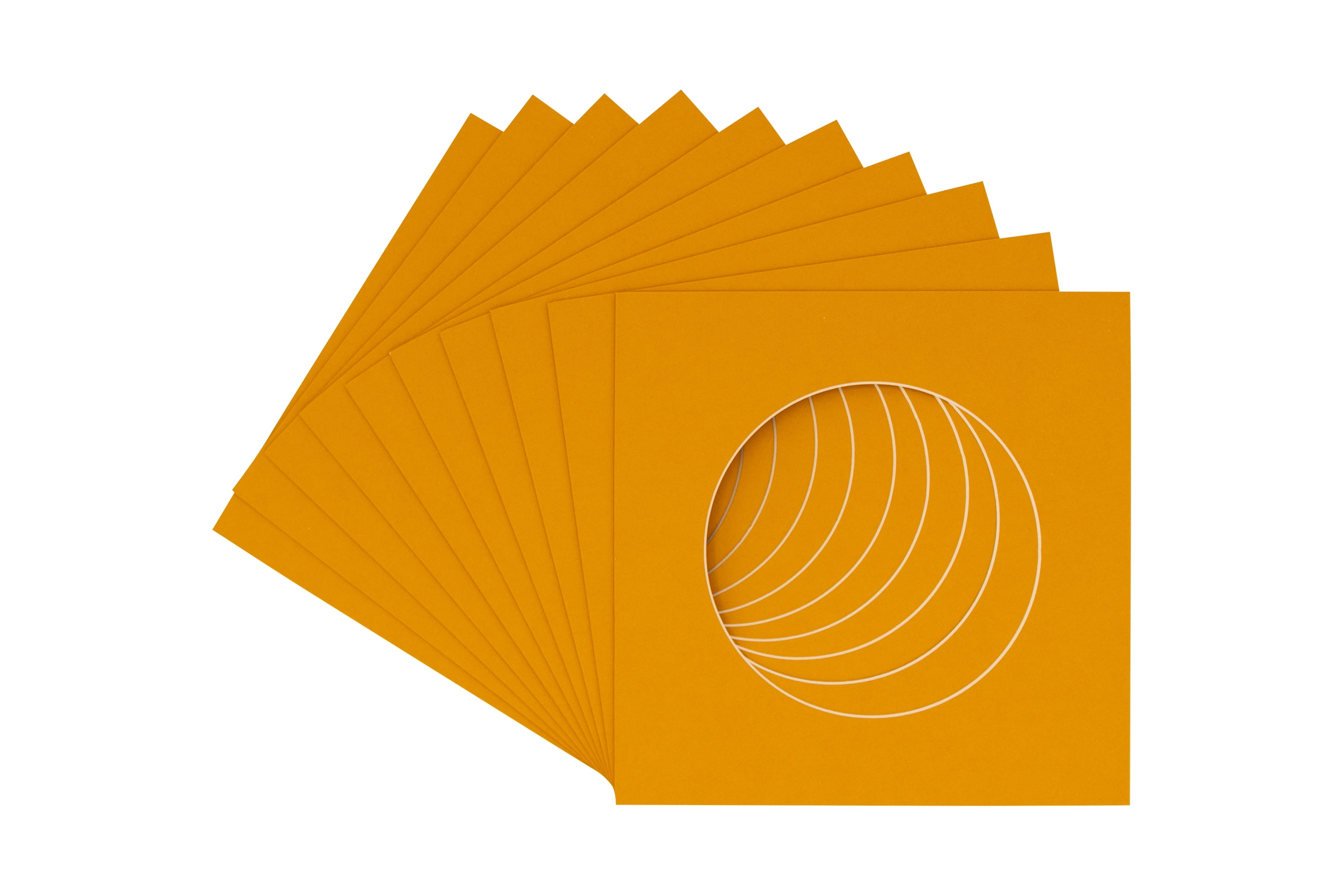 Golden Orange Acid Free 7x7 Cirlce Picture Frame Mat with White Core ...