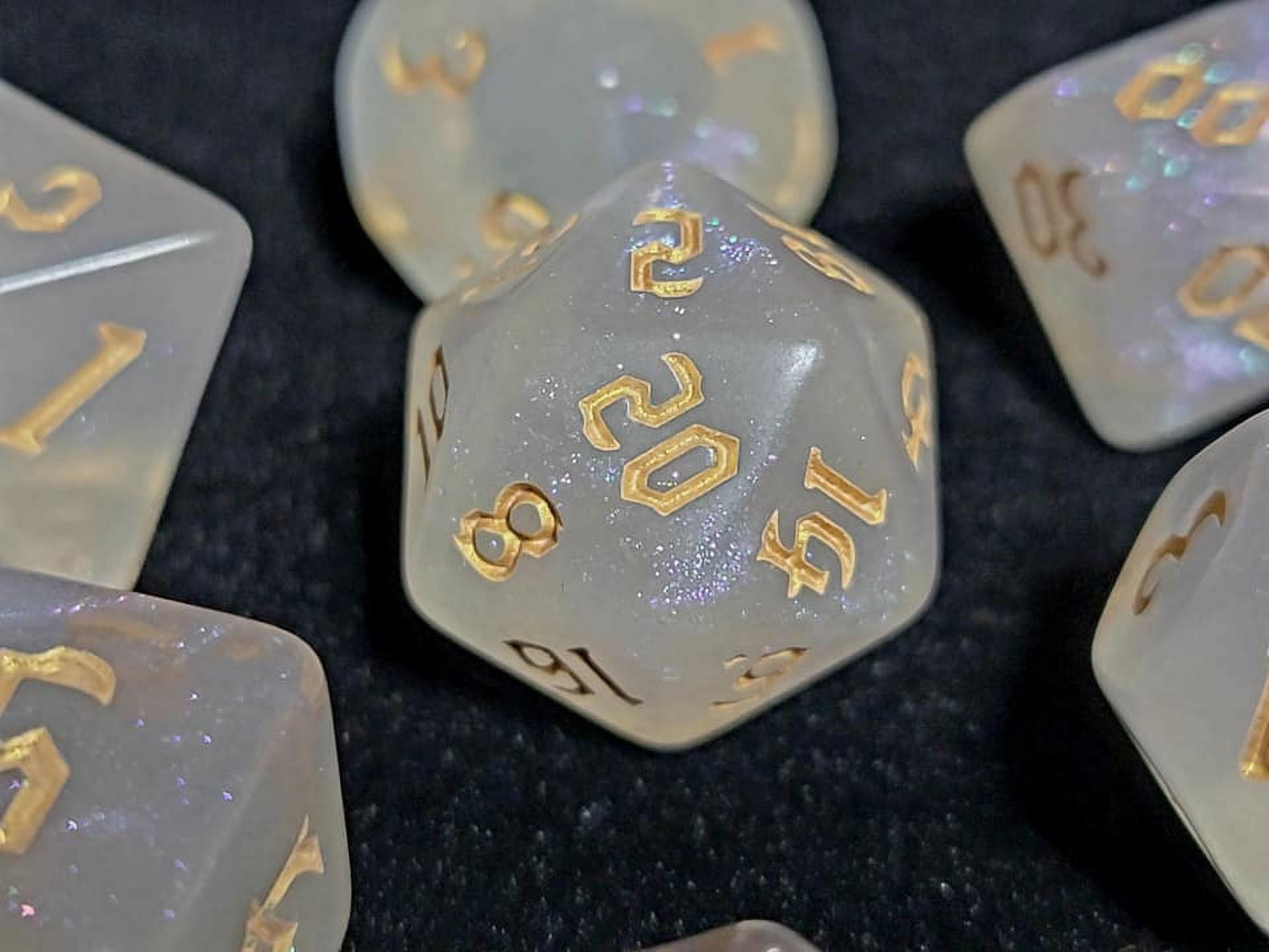 Golden Orcish Script 7 Dice Set - Polyhedral 5E DND Dungeons Dragons ...