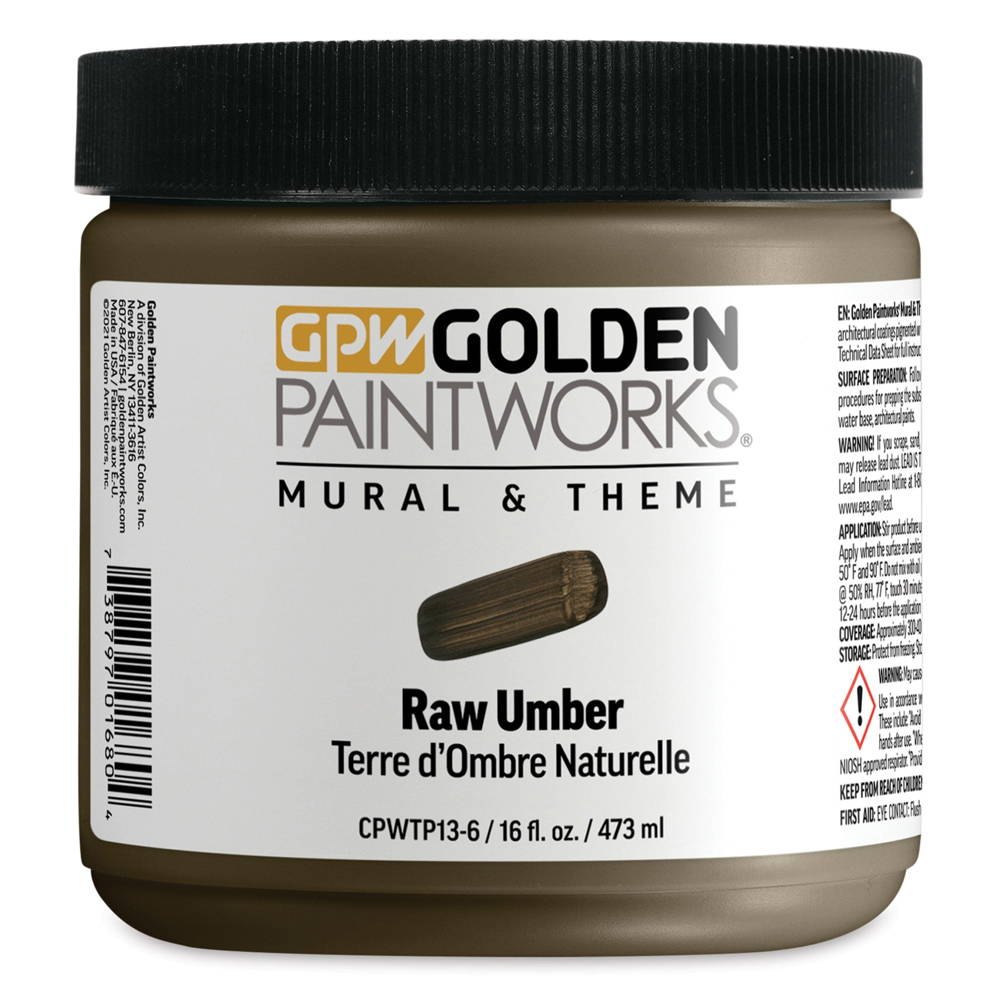 Golden Paintworks Mural and Theme Acrylic Paint - Raw Umber, 16 oz, Jar - Walmart.com