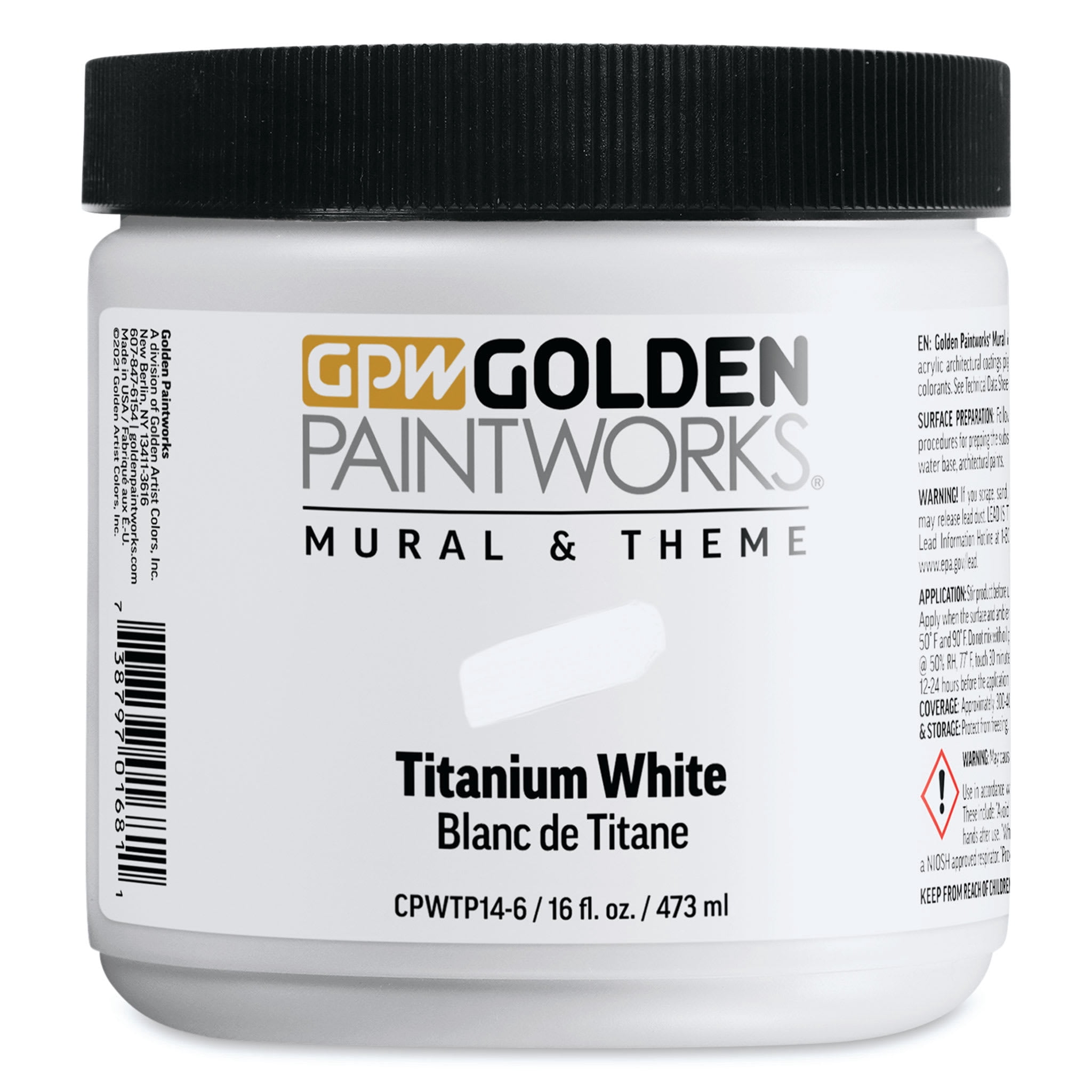 Golden Paintworks Mural and Theme Acrylic Paint - Titanium White, 16 oz ...