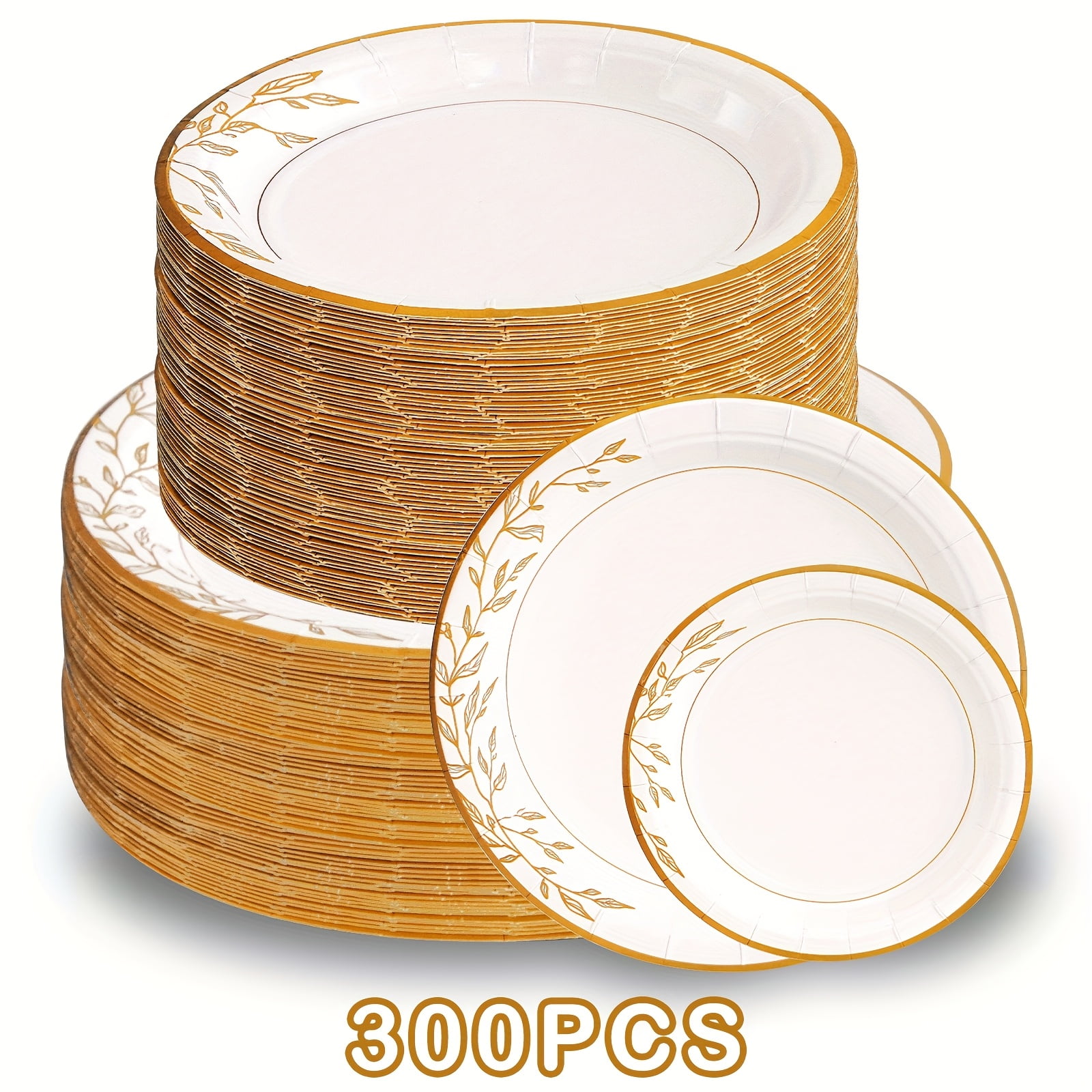 [Golden Paper Dinnerware Set] 300pcs Golden Paper Dinnerware Set ...