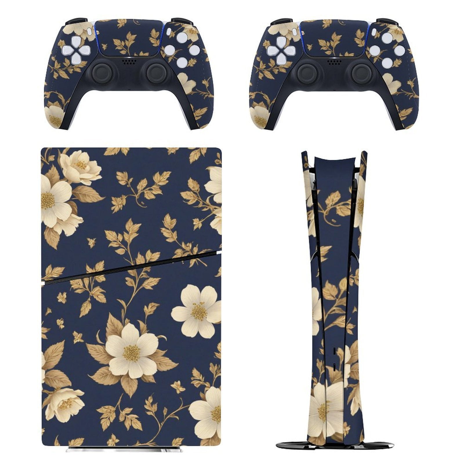 Golden Petal Drift Console Skin Bundle for PS5 Pro Slim Disc & Digital ...