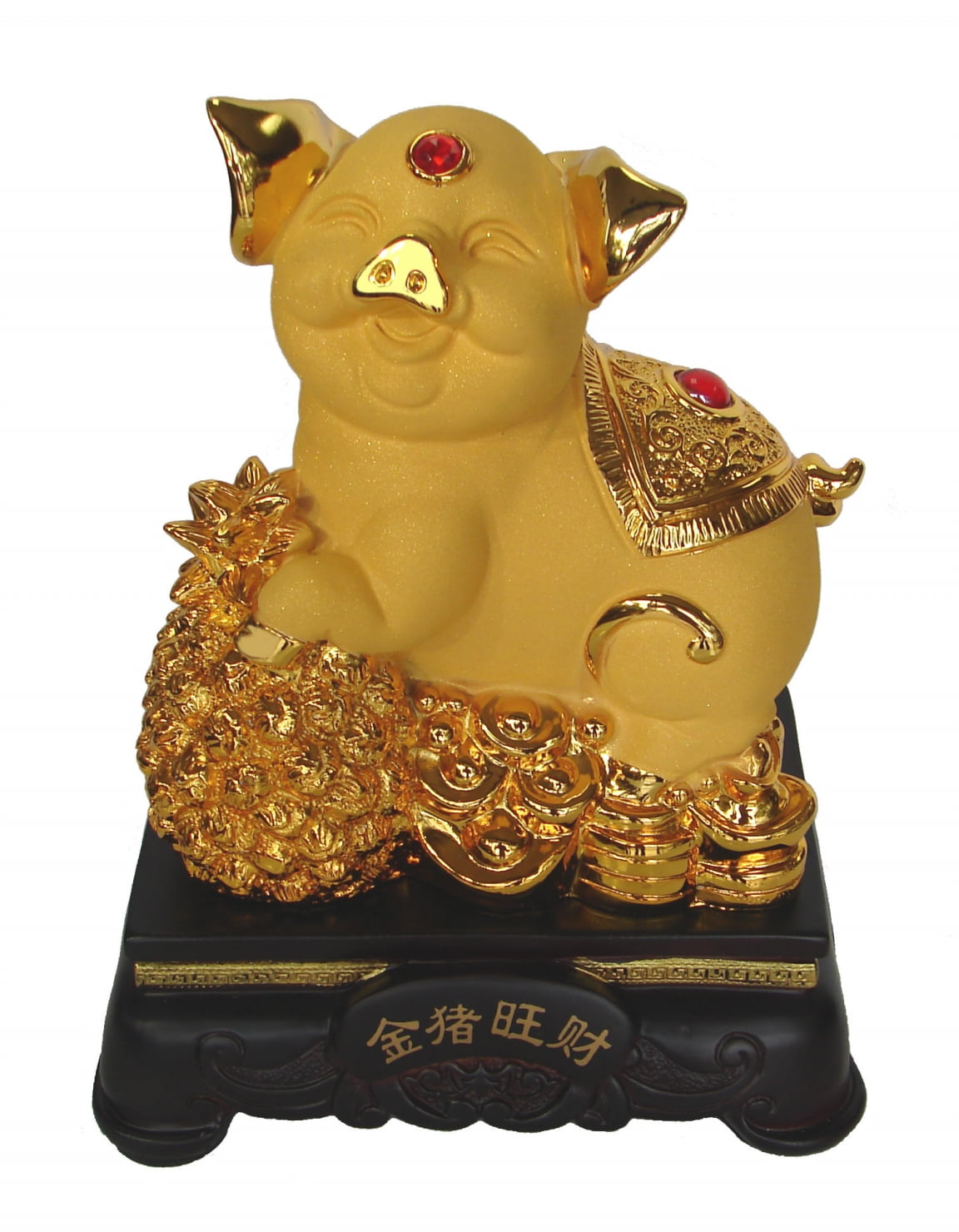 Golden Pig Statue w/ Pineapple for Chinese Lunar Year of Pig - Walmart.com