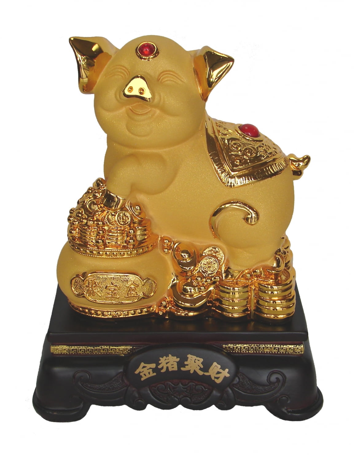 Golden Pig Statue w/ Wealthy Pot for Chinese Lunar Year of Pig ...