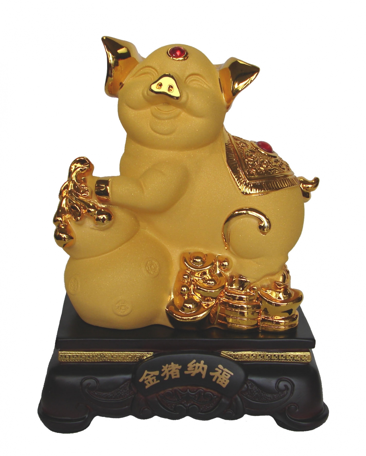 Golden Pig Statue w/ Wu Lou for Chinese Lunar Year of Pig - Walmart.com