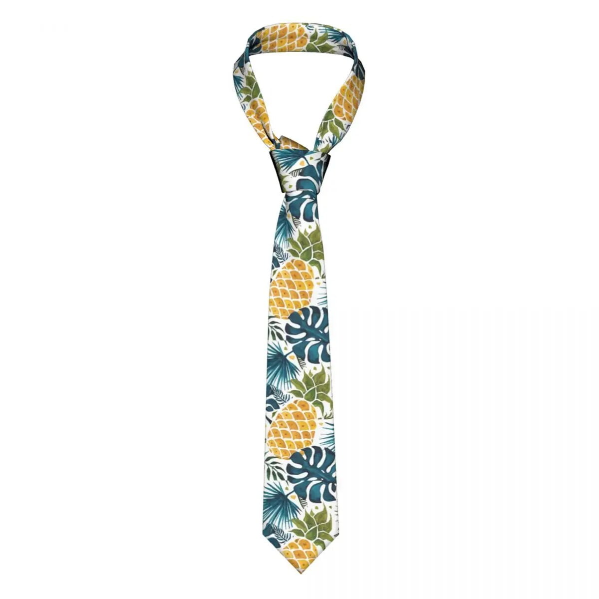 Golden Pineapple Unisex Neckties Casual Narrow Tropical Floral Hawaiian ...