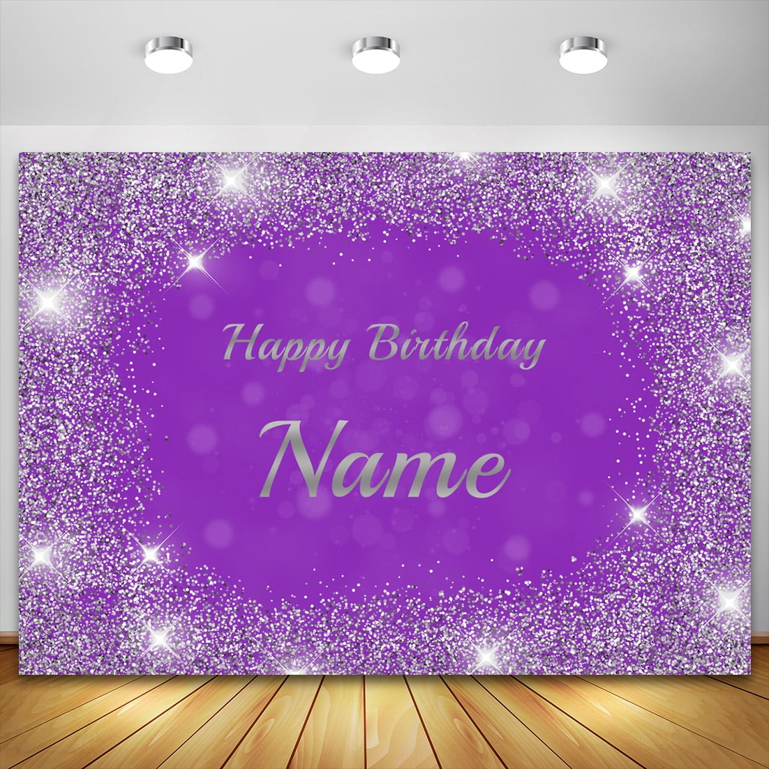 Golden Pink Silver Glitters Party ration Background Custom Name ...