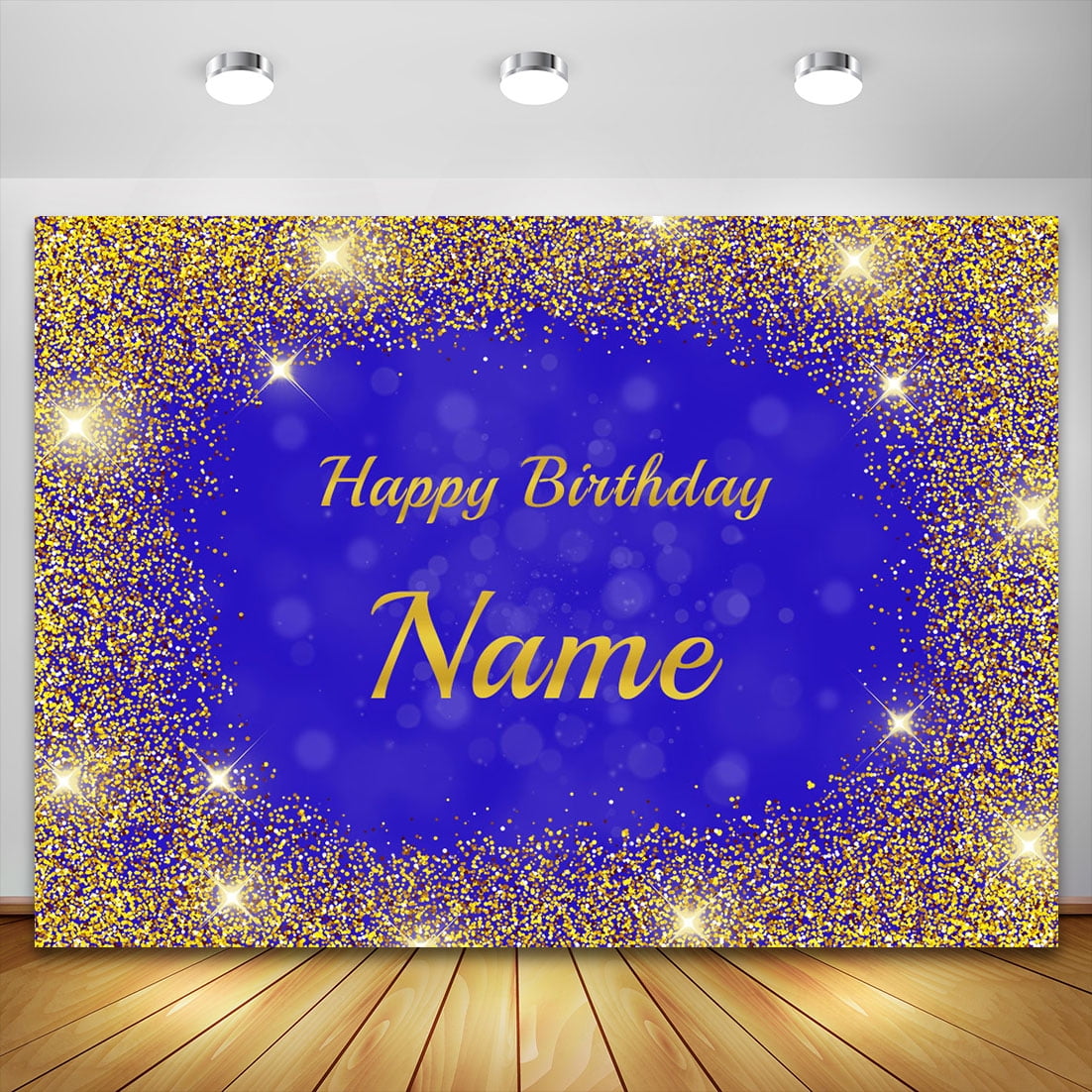 Golden Pink Silver Glitters Party ration Background Custom Name ...