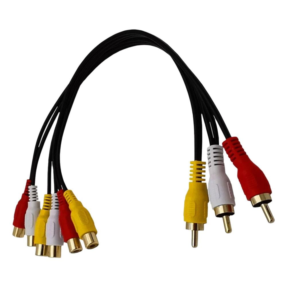 Golden-Plated RCA AV Cable Set - 3 Male to 6 Female & 3 Female to 6 ...