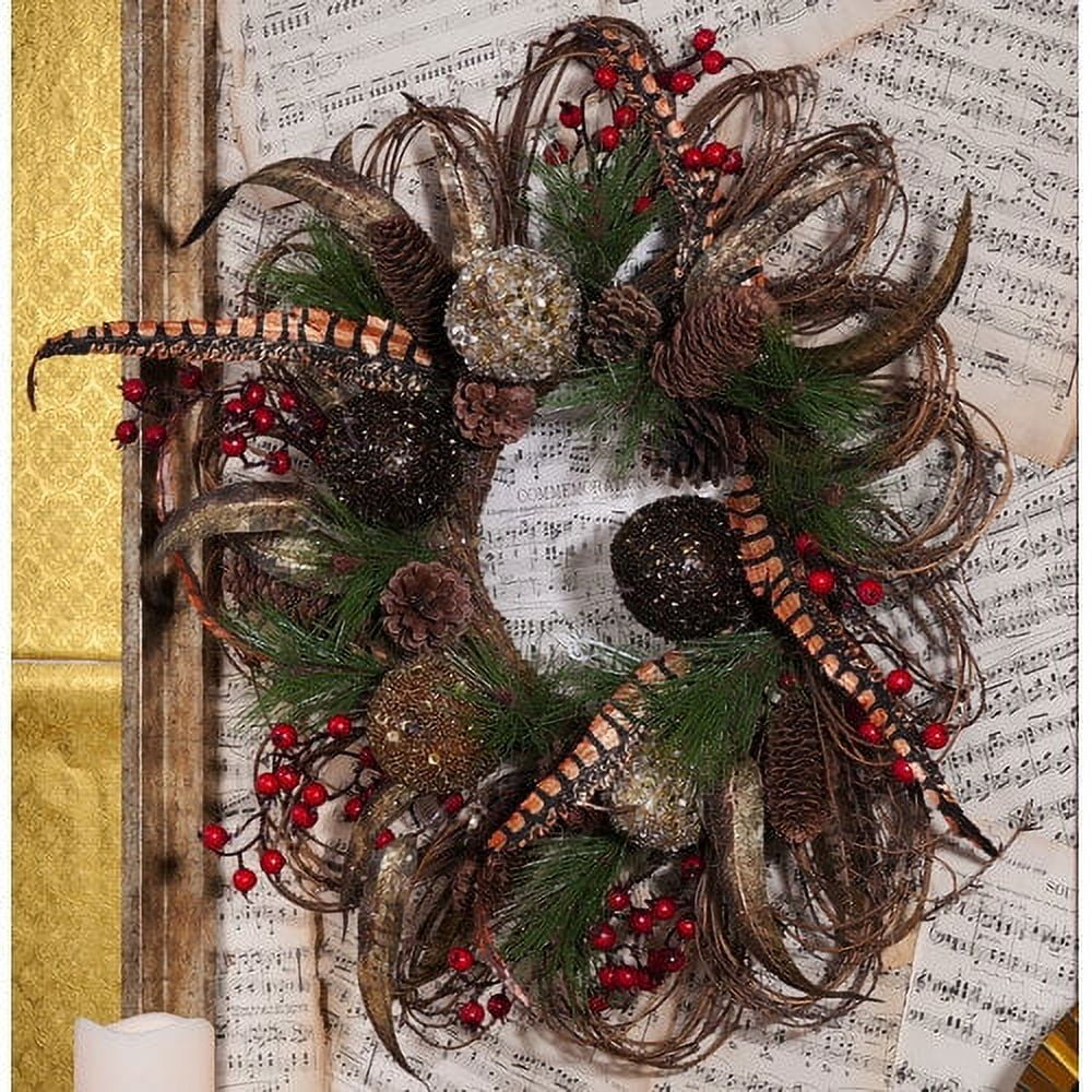 Golden Plume Reed Wreath - Walmart.com